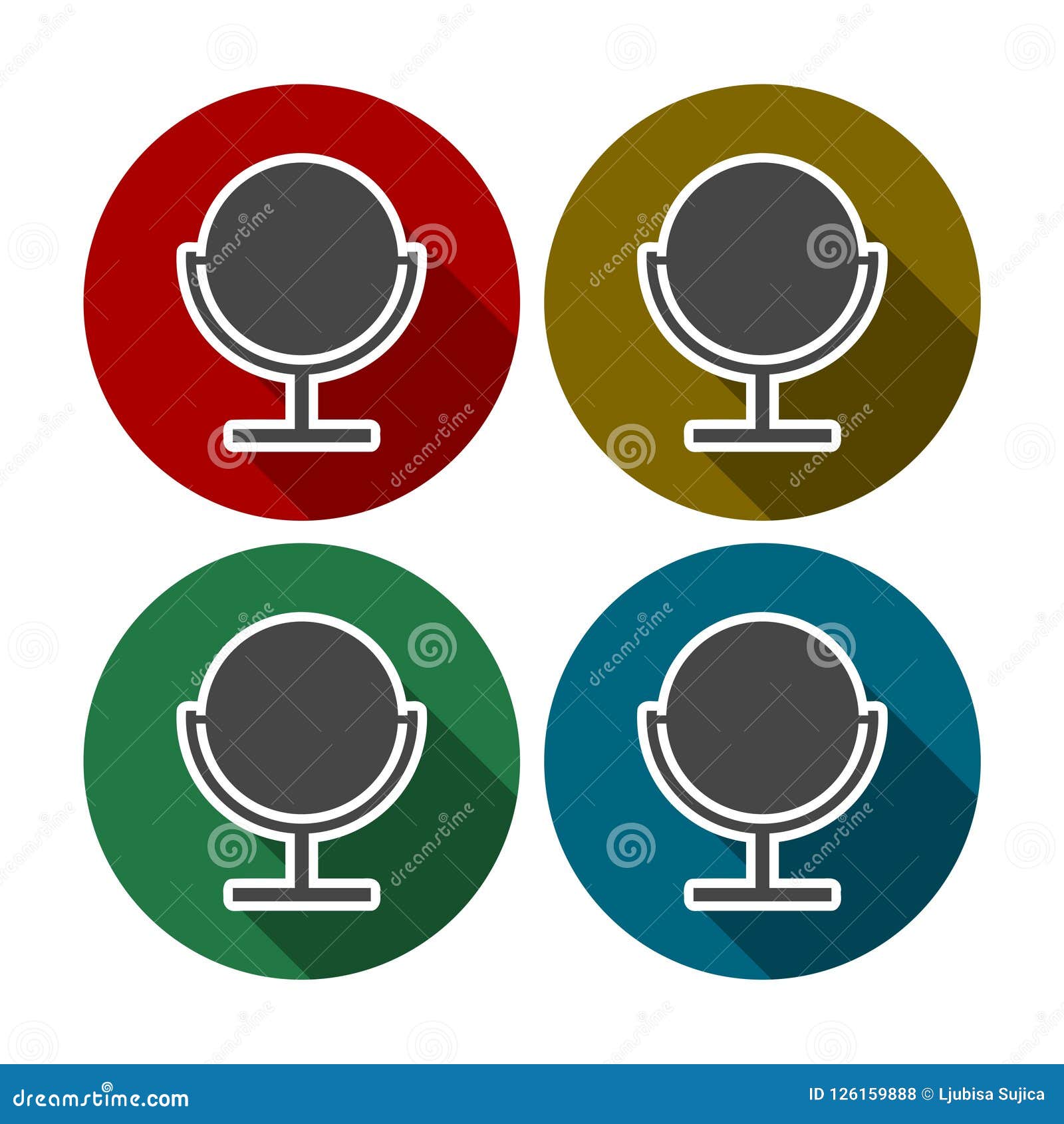 Mirror Icon Set in Various Colors Stock Vector - Illustration of mirror ...