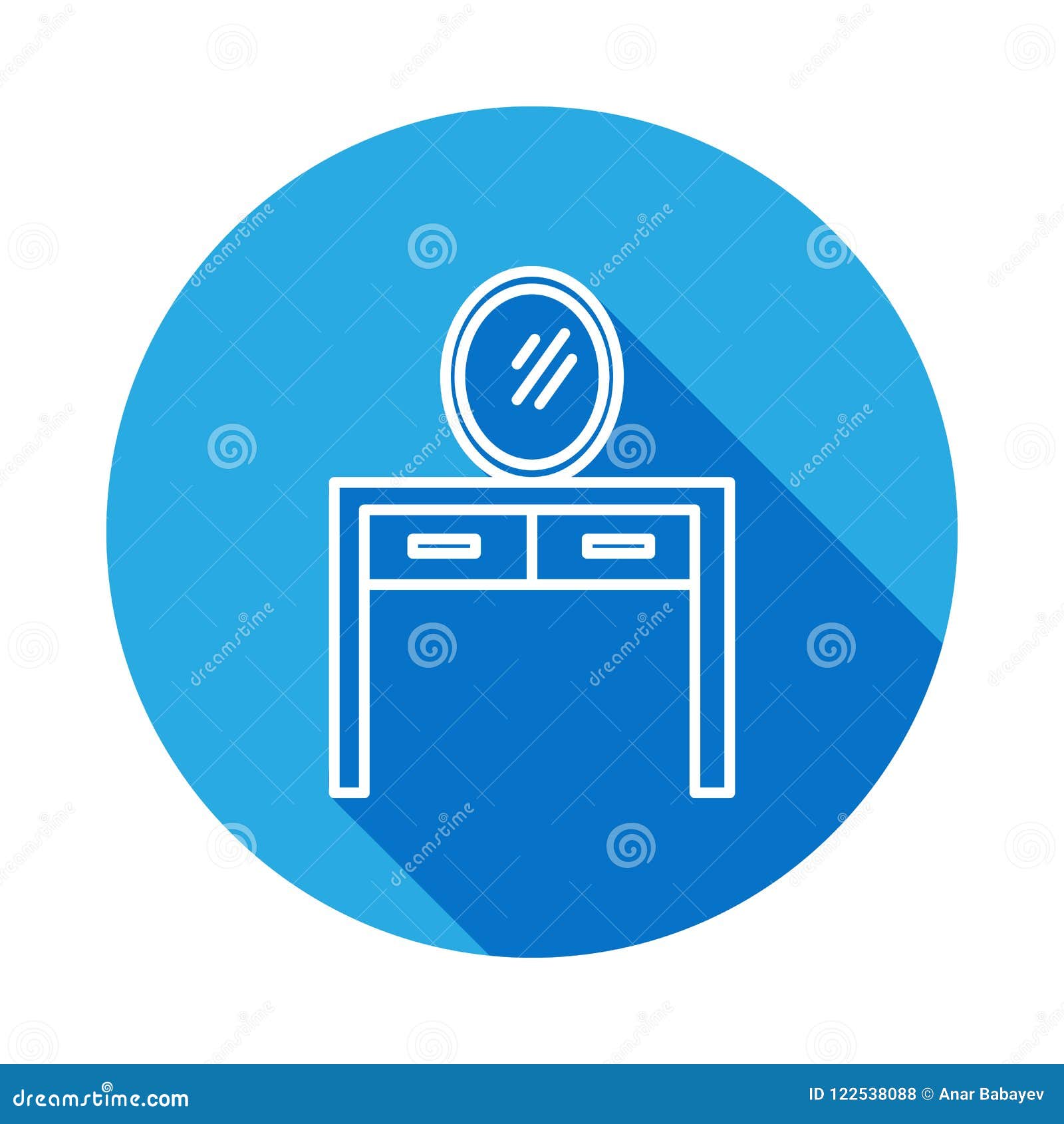 Mirror with Mirror Icon with Shadow. Element of Furniture for Mobile ...