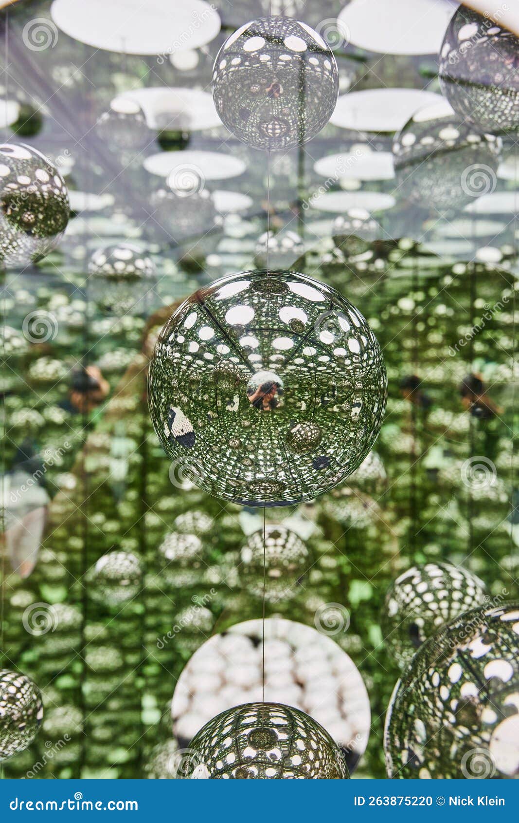 Mirror into Infinity Endless Universe of Reflective Spheres Stock Photo ...