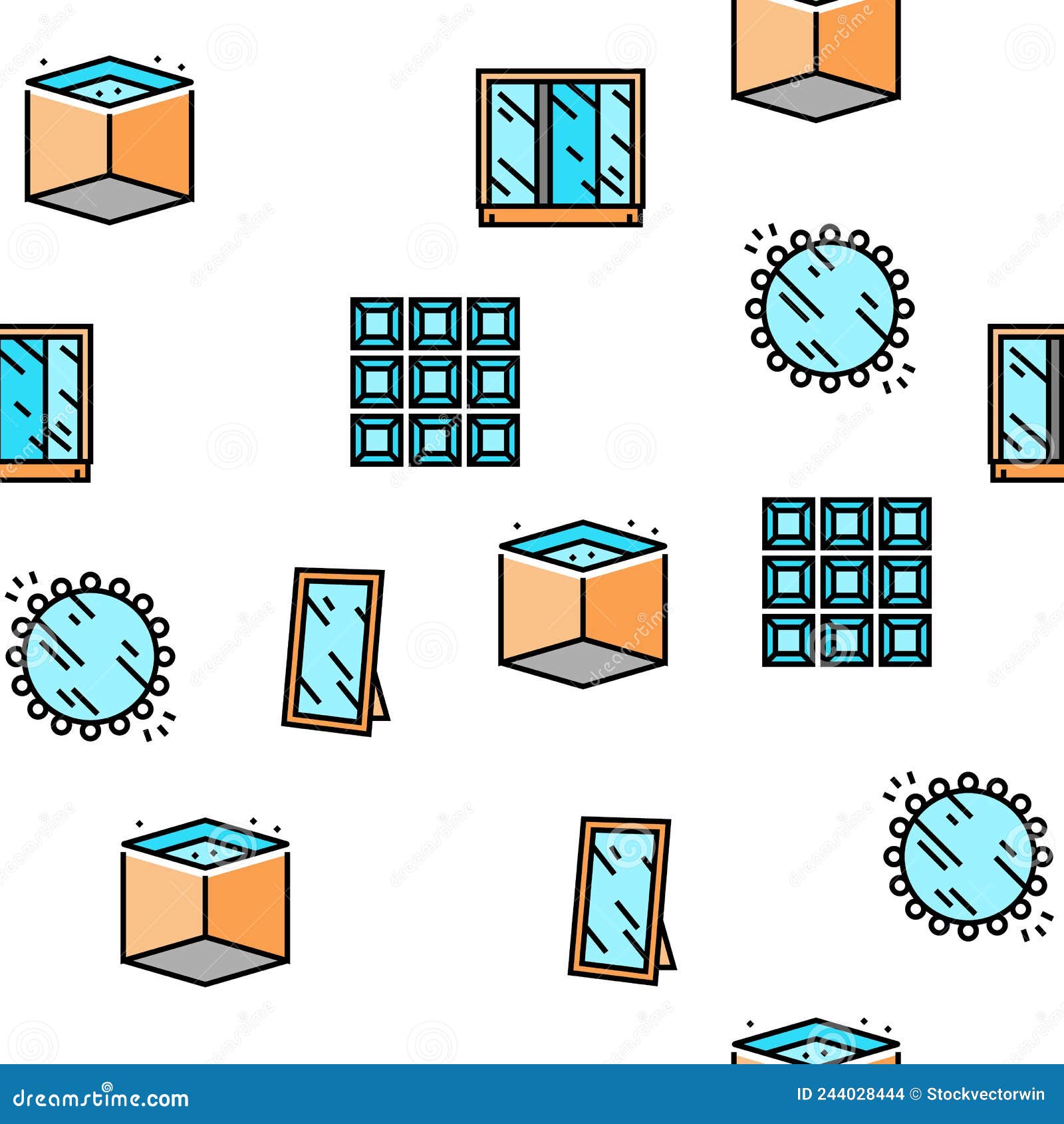 Mirror Installation Vector Seamless Pattern Stock Vector - Illustration ...