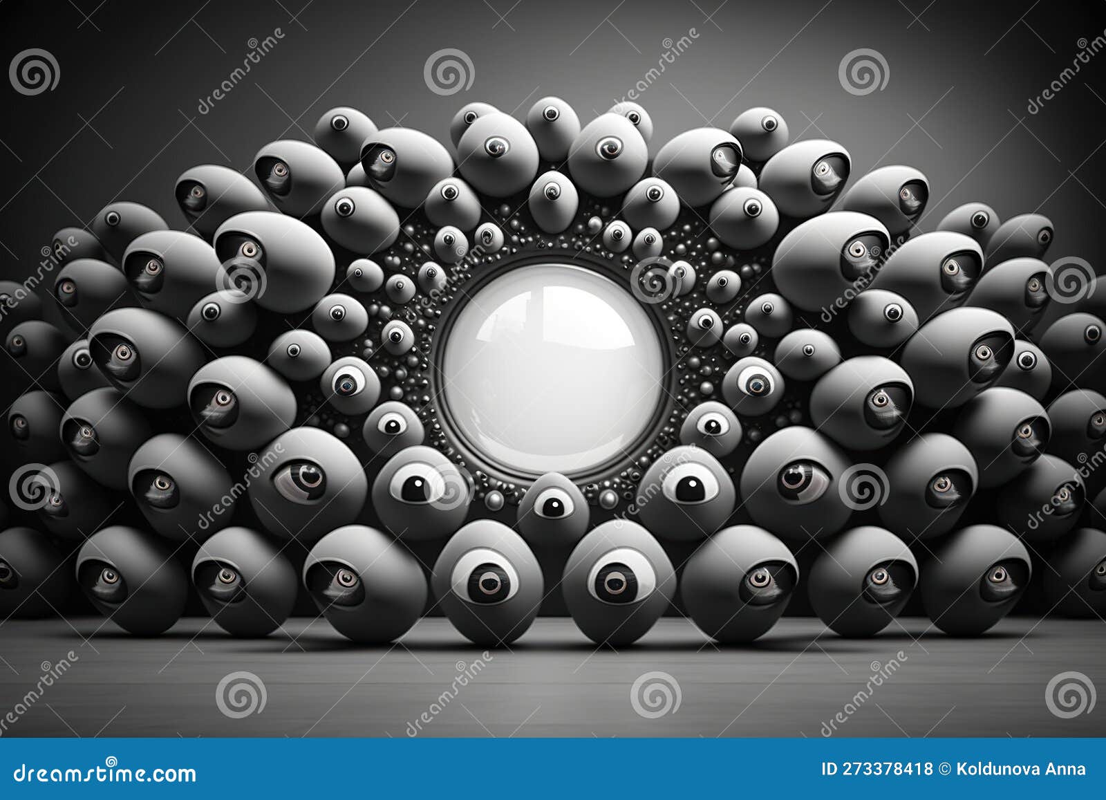 Mirror with Many Human Eyes, Created with Generative AI Technology ...