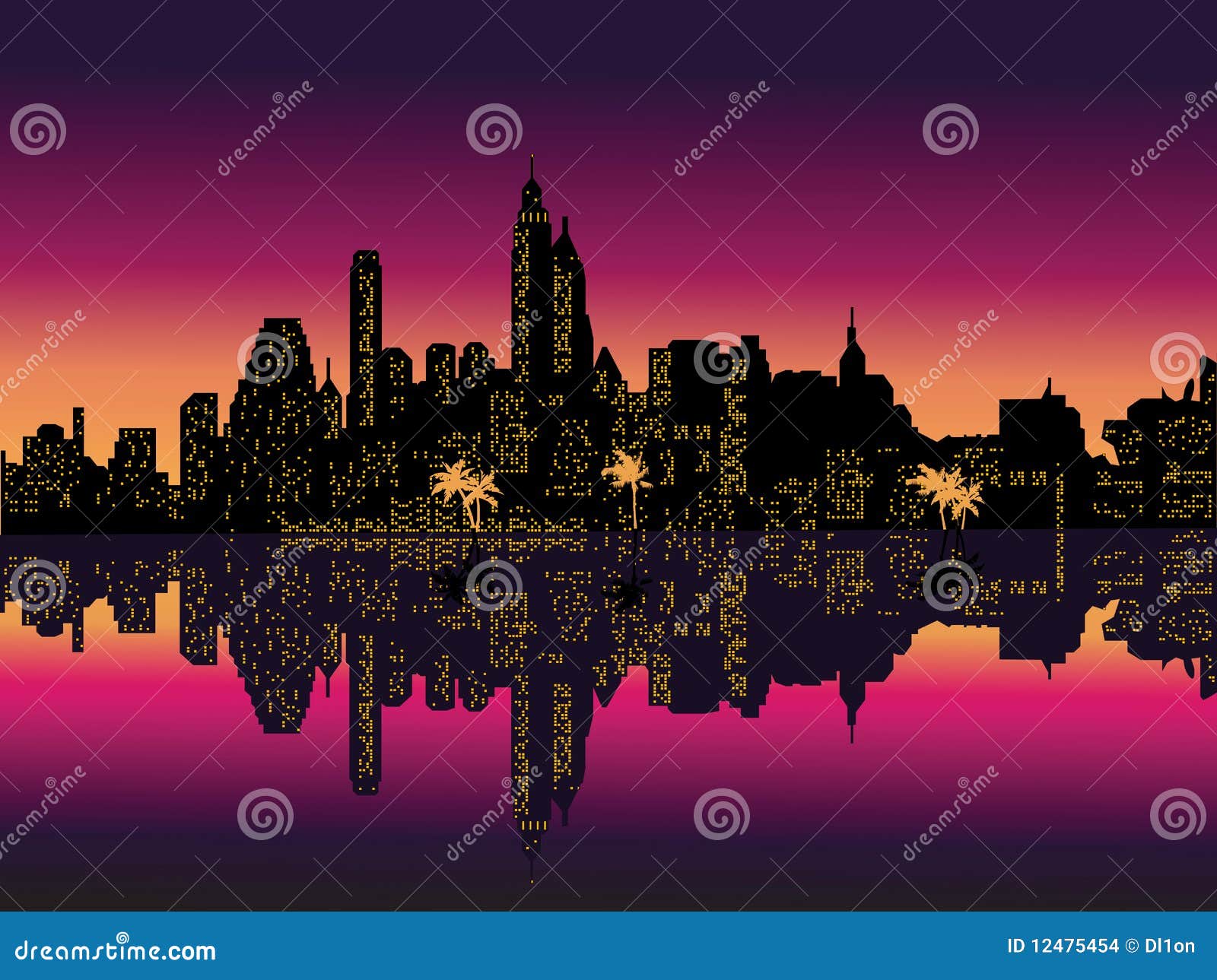 Purple Night Sky With Moon, Fluffy Clouds And Lots Of Stars. Dream ...