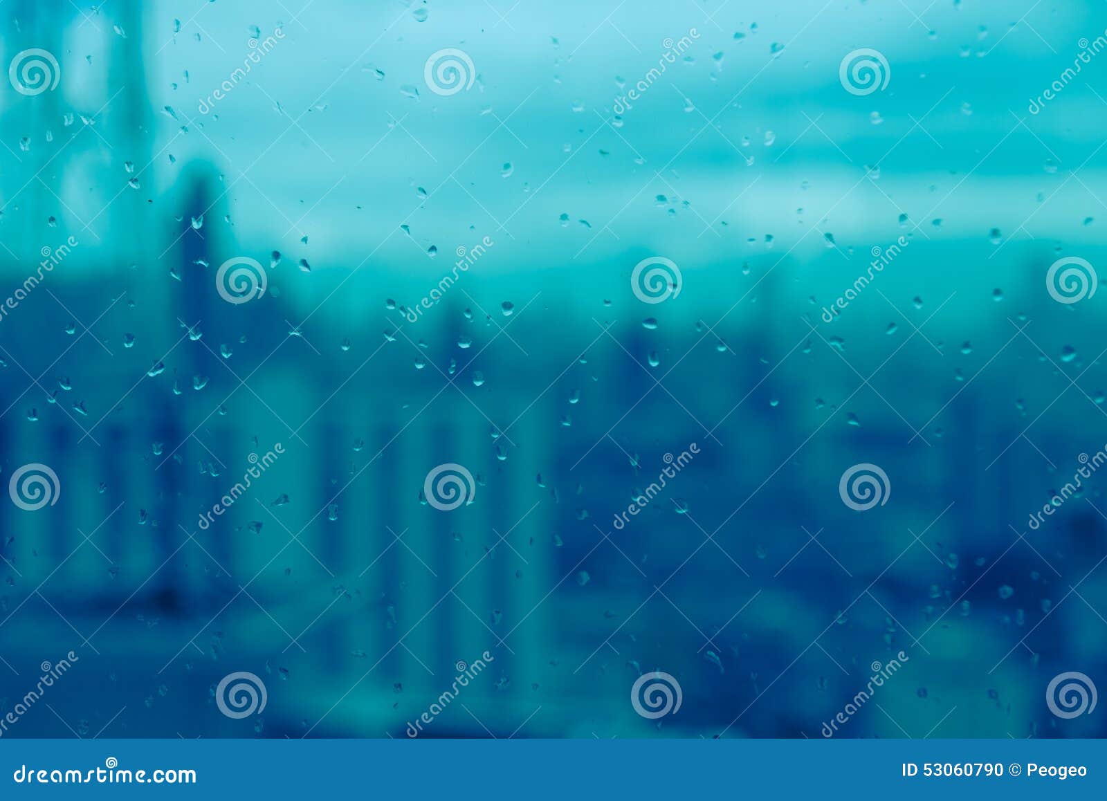 Mirror with Rain Drops with Blur of City View Stock Photo - Image of ...