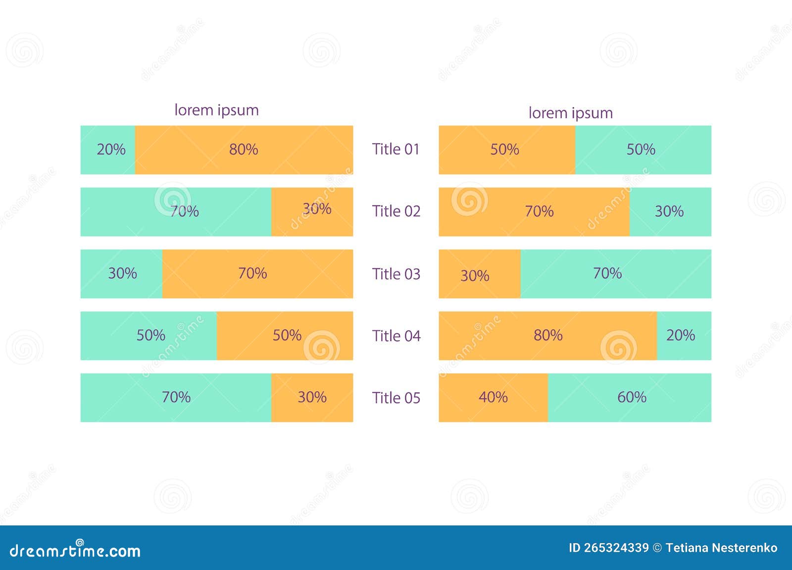 Rectangular Percentage Infographic Chart Design Template Cartoon Vector ...