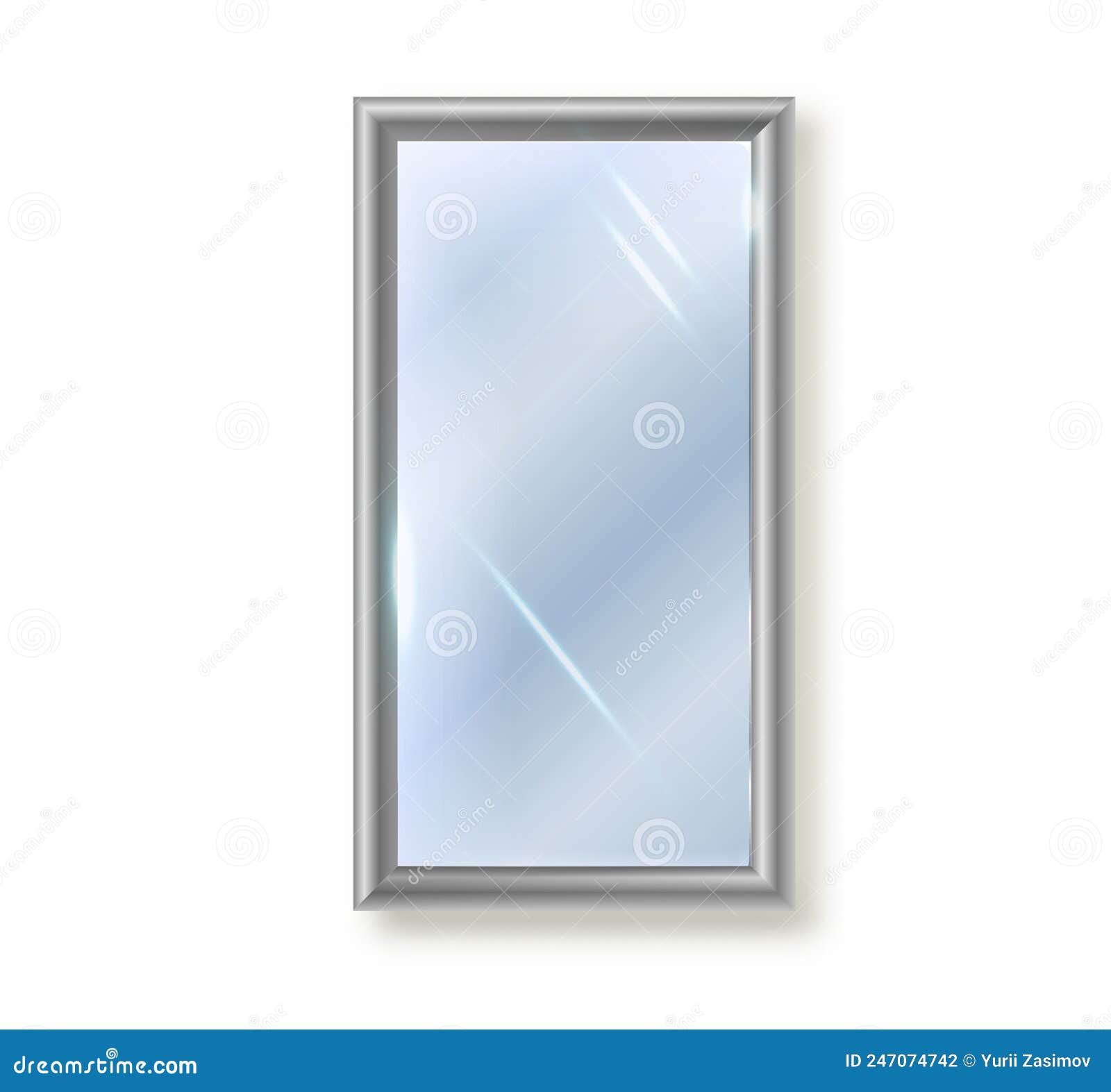 Mirror is Rectangular Insulated. Realistic Rectangular Mirror Frame ...