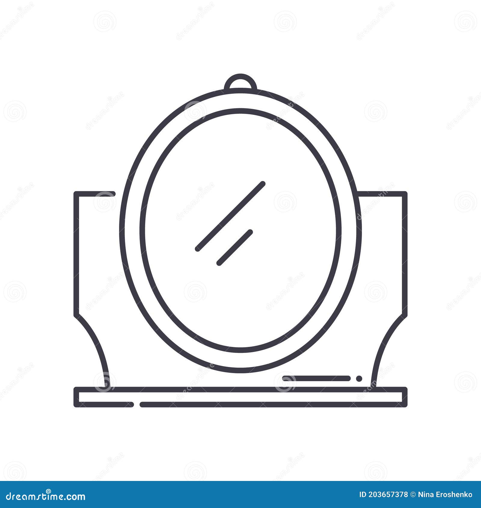 Mirror Reflect Icon, Linear Isolated Illustration, Thin Line Vector ...