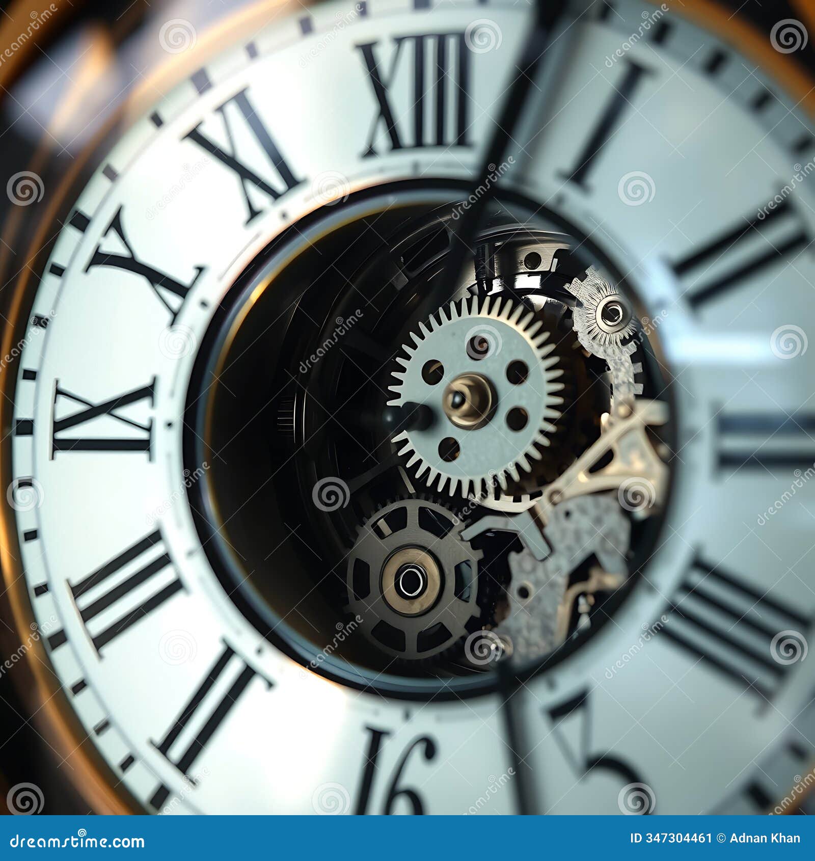 A Mirror Reflecting the Inner Workings of a Clock Showing Gears and ...