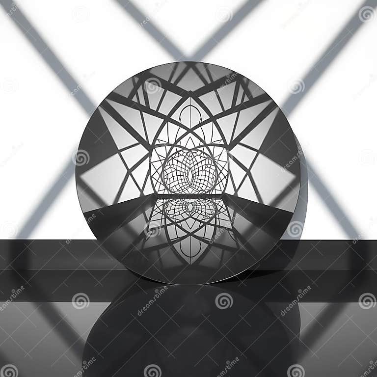 A Mirror Reflecting an Intricate Geometric Pattern Created by Shadow ...