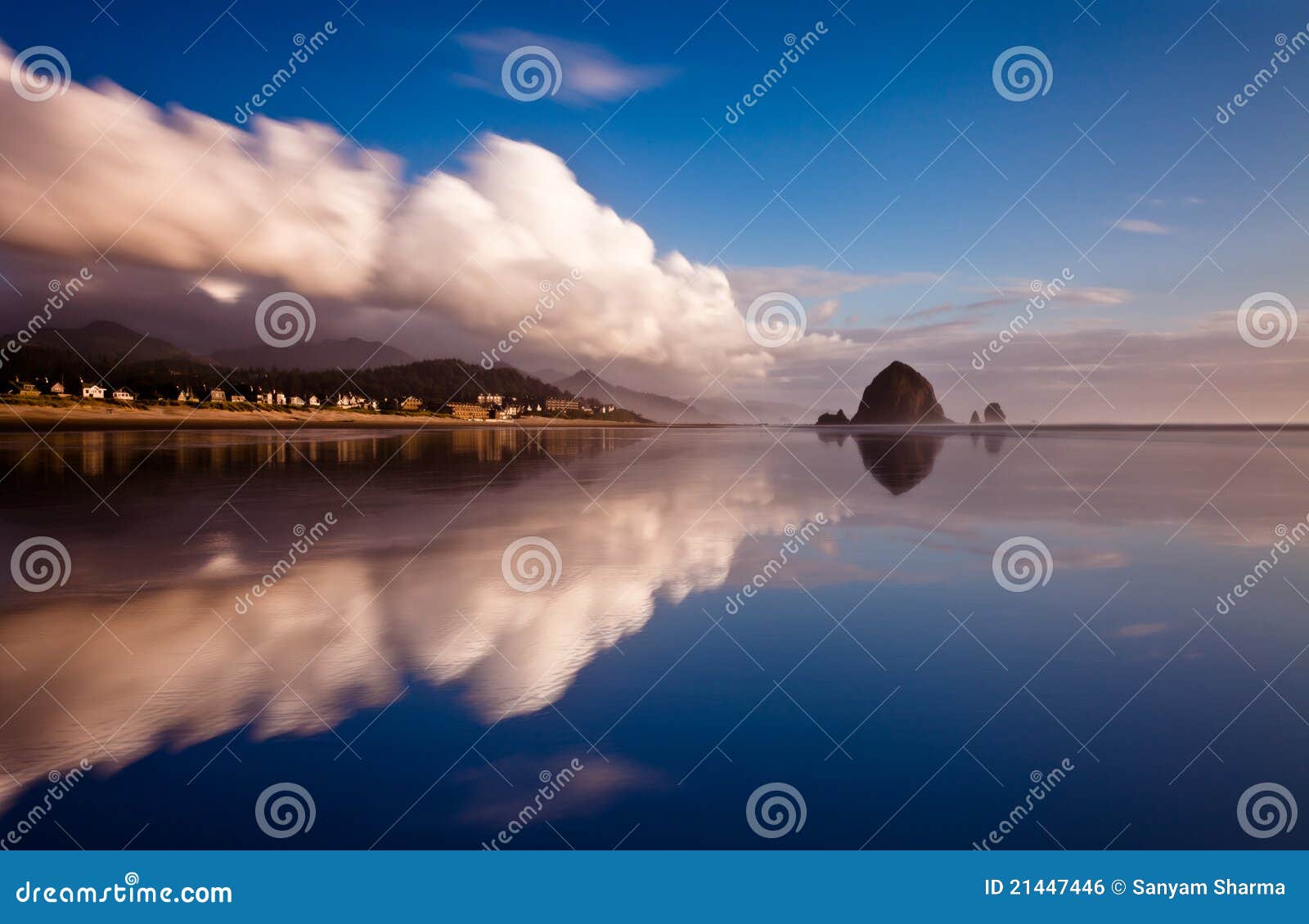 A Mirror Reflection of a Beach Stock Photo - Image of beach, holiday ...