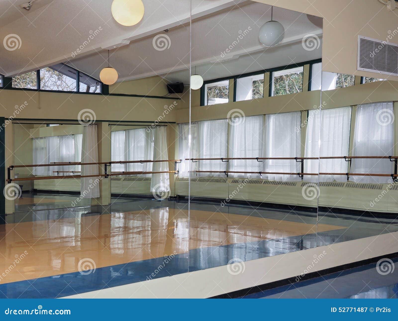 Mirror Reflection of a Dance Studio Stock Image - Image of leisure ...