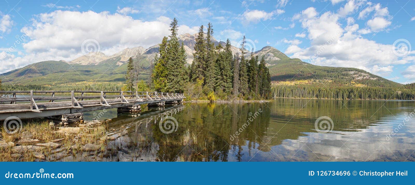 Mirror Reflections on Pyramid Lake in Banff National Park, Canada ...