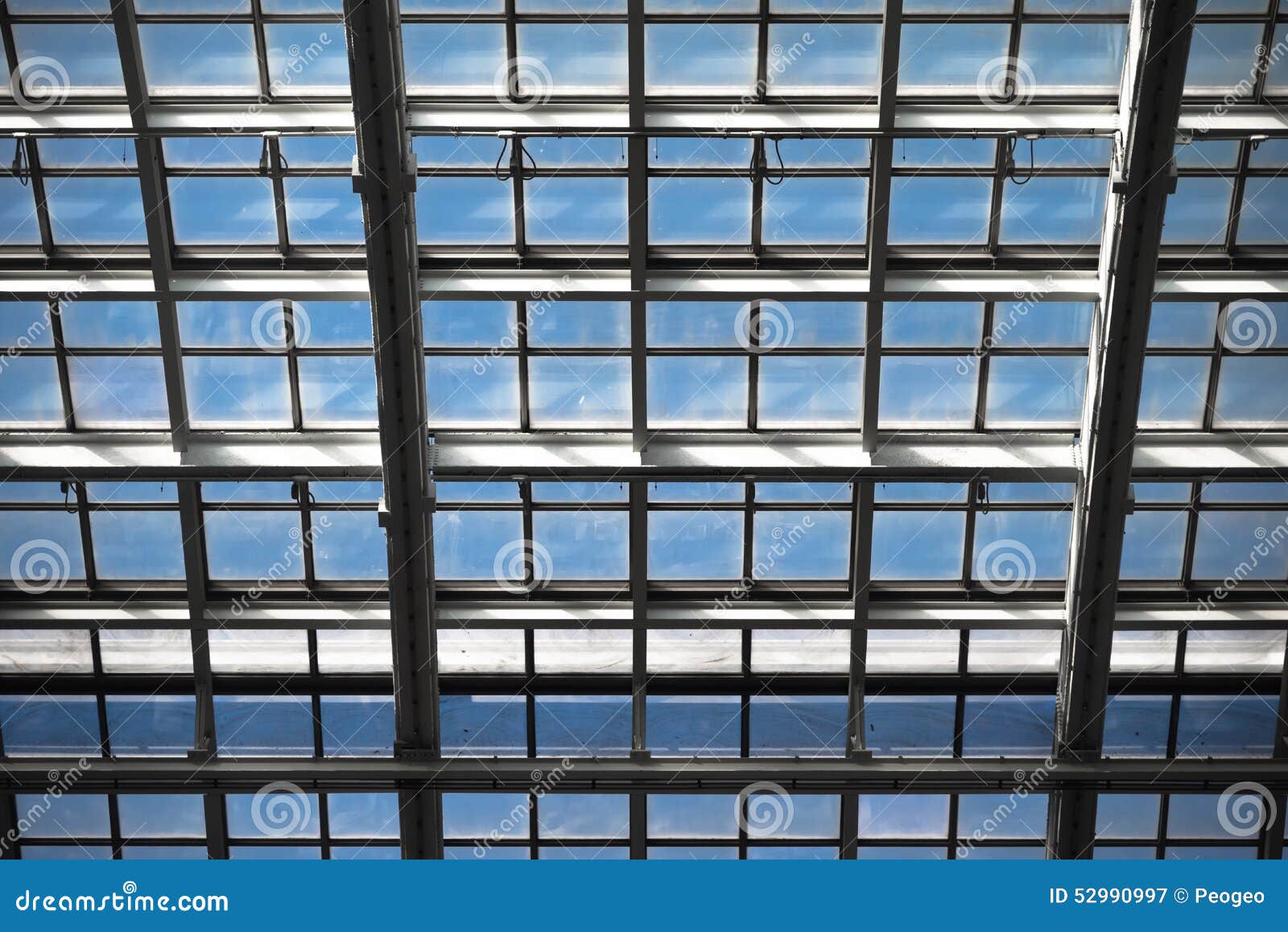 Mirror Roof of Modern Building with Blue Sky Stock Image - Image of ...