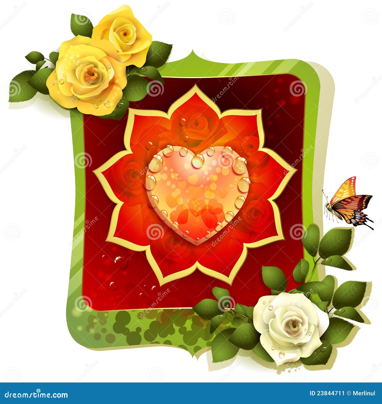 Mirror with roses stock vector. Illustration of blend - 23844711