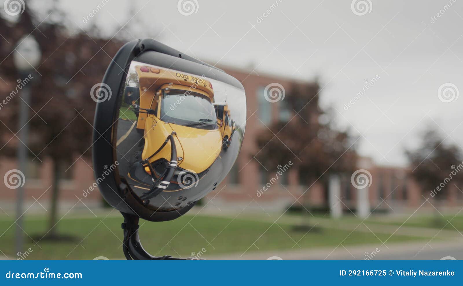 Mirror of a School Bus, it Reflects Other Buses Stock Video - Video of ...