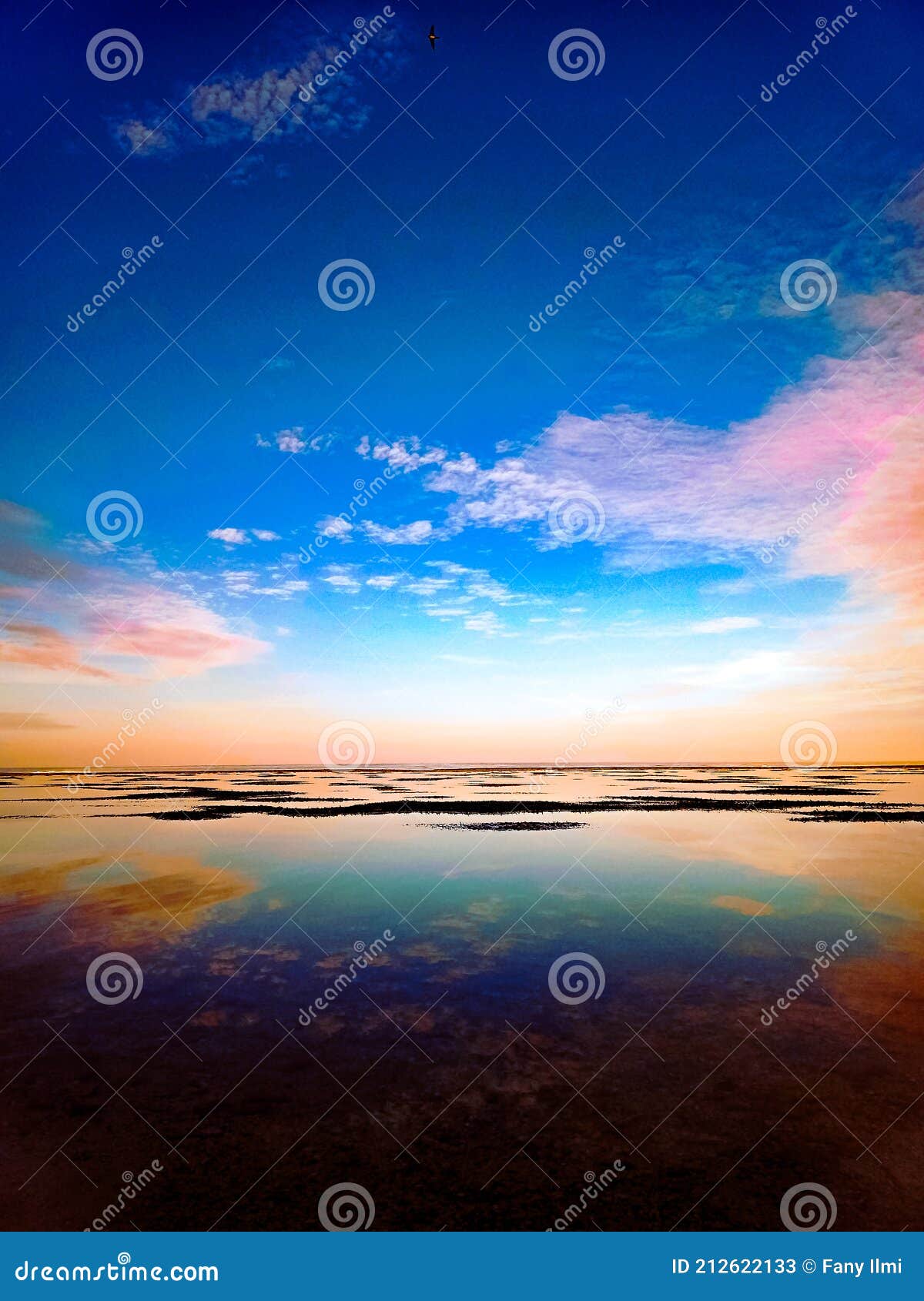 The mirror of the sea stock image. Image of mirror, light - 212622133