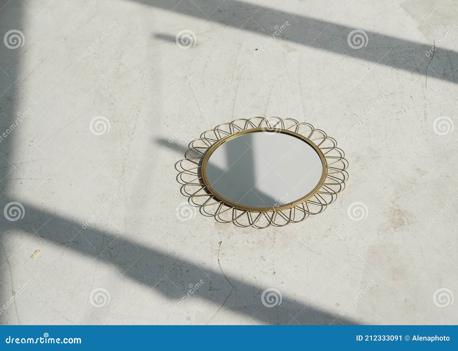 Mirror with Shadows on Light Background. Stock Image - Image of ...