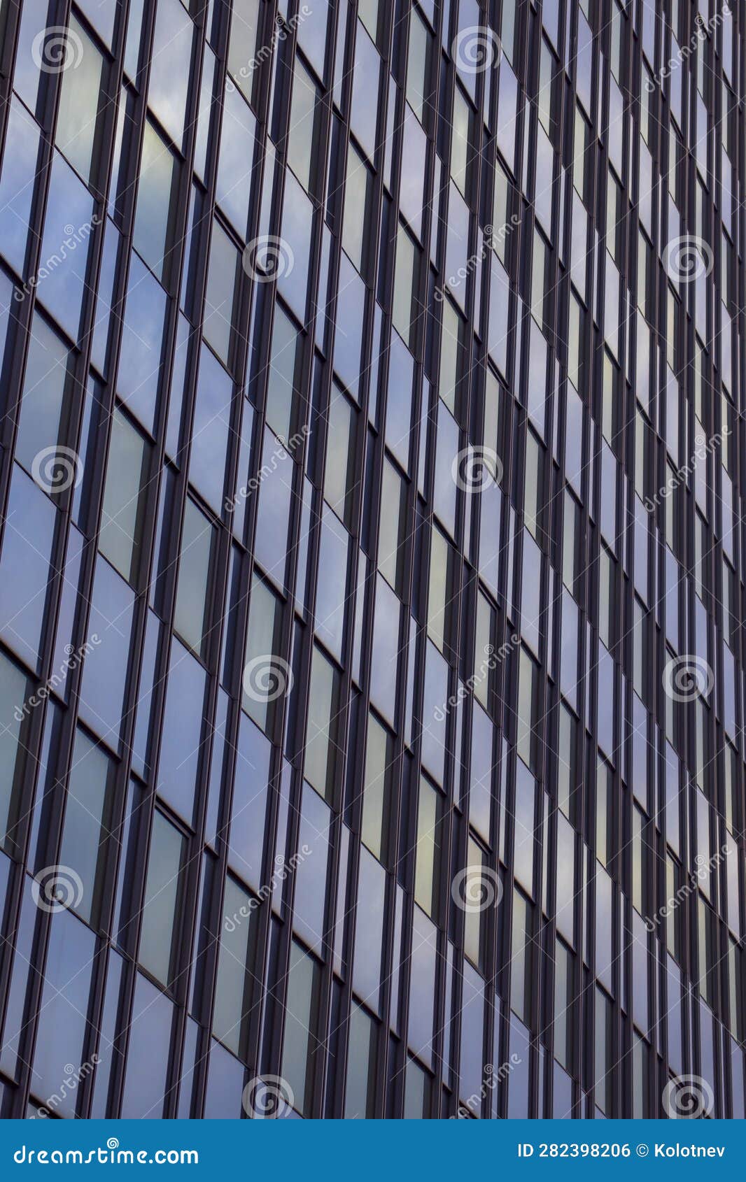 Mirror Skyscraper with a Reflection of a Clear Sky with Clouds Stock ...