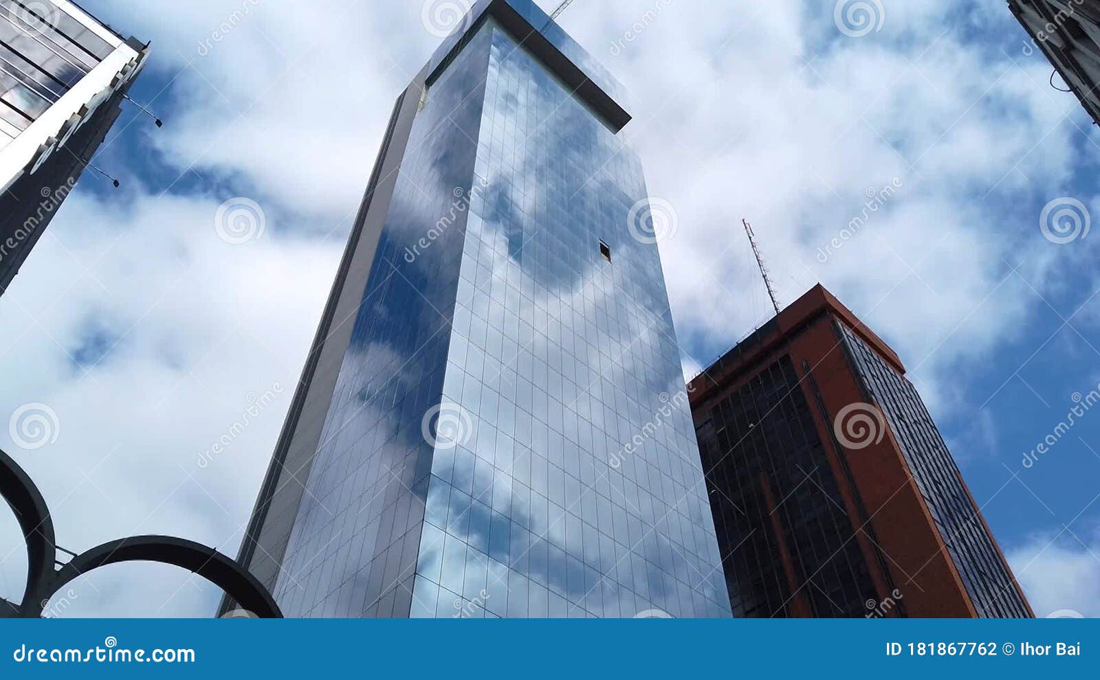 Mirror Skyscraper, Reflection of Clouds in a Mirror Skyscraper Stock ...