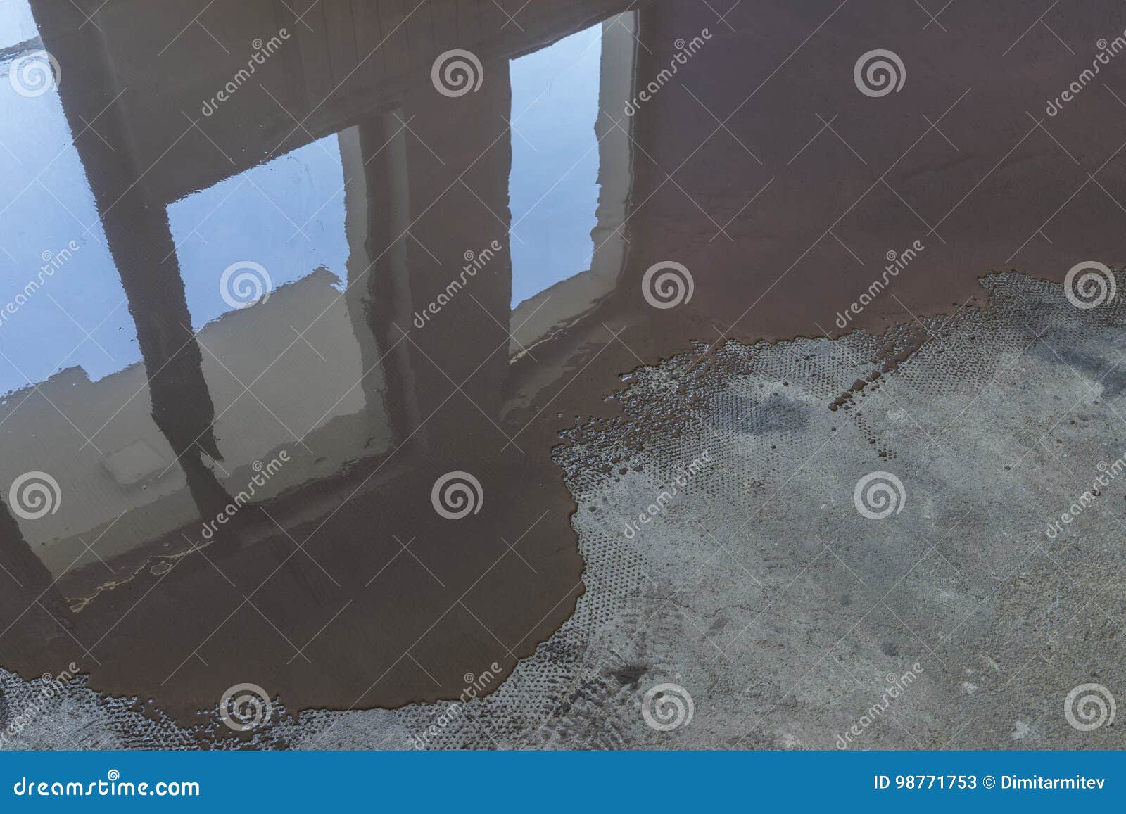 Mirror Smooth Surface of the Floor. Floor Covering with Self Lev Stock ...