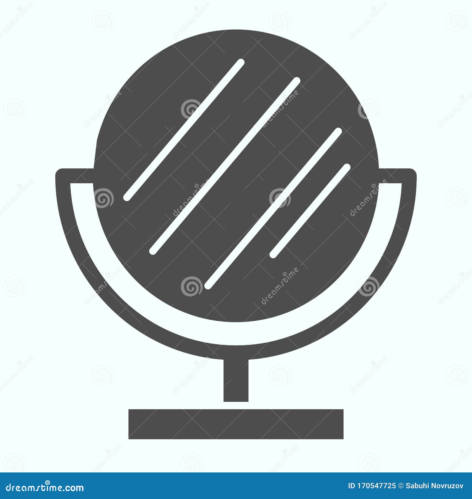 Mirror Solid Icon. Small Standing Mirror Vector Illustration Isolated ...