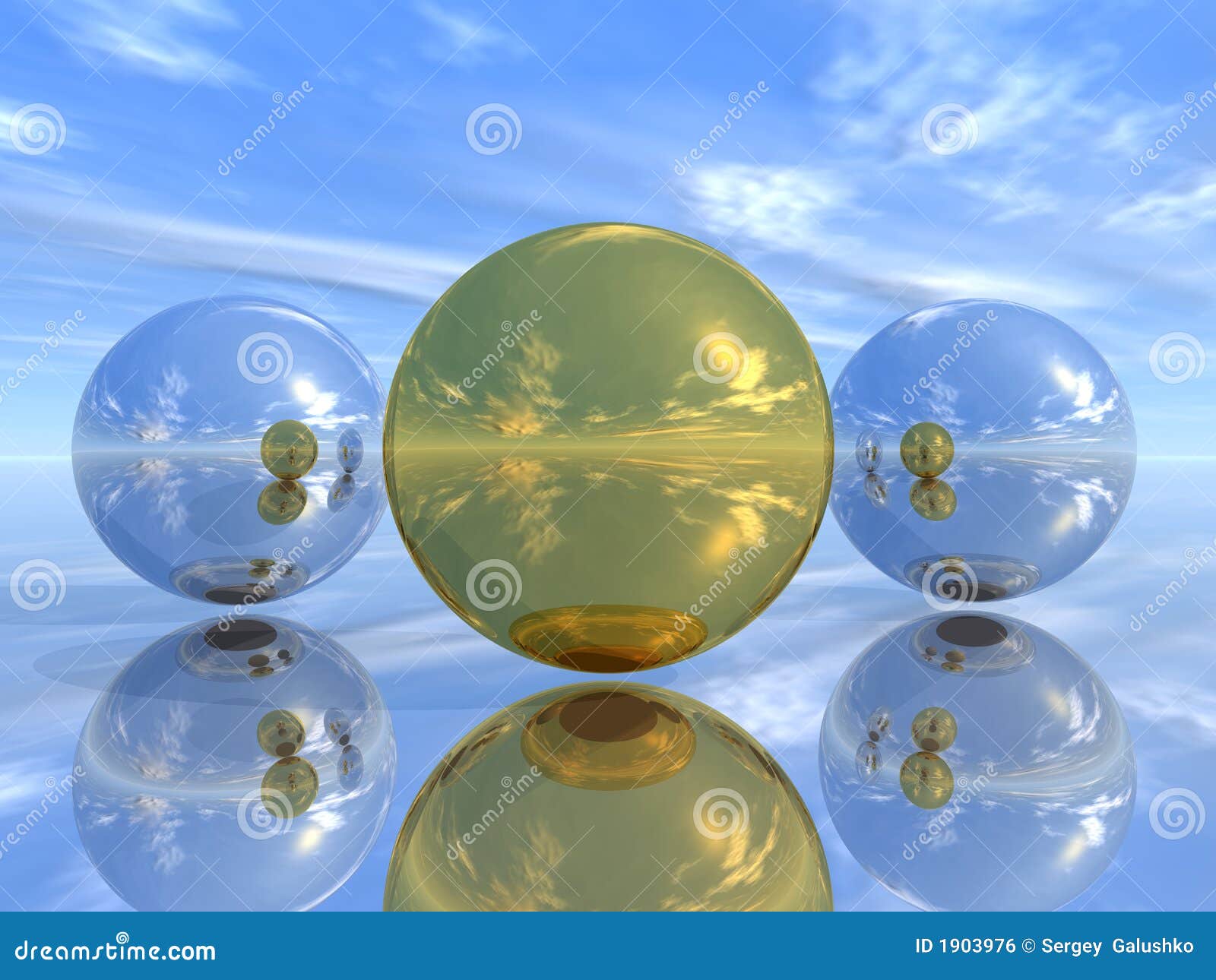 Mirror spheres stock photo. Image of clean, metal, ball - 1903976