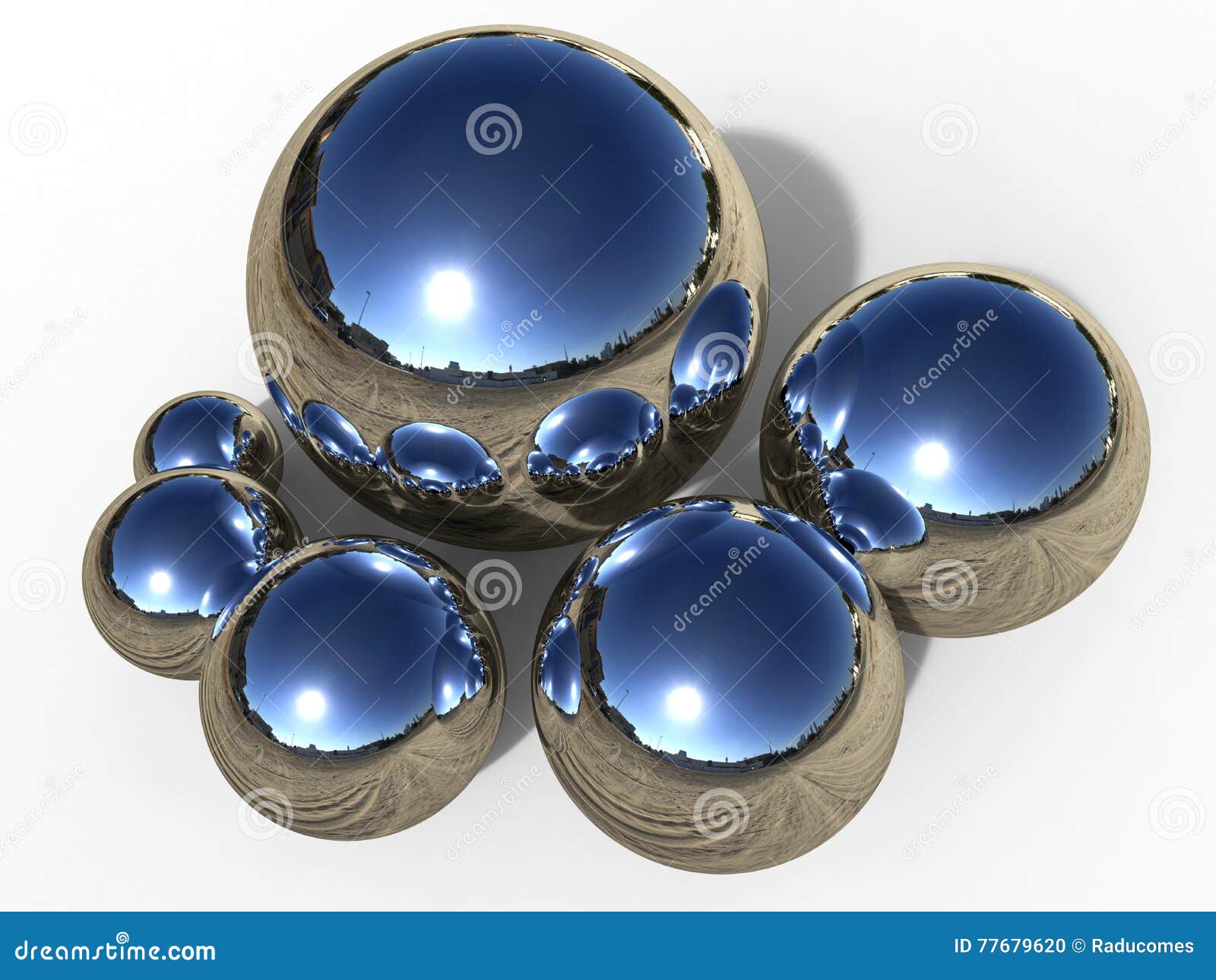 Multiple Spheres Clustered In The Center. Stock Illustration ...