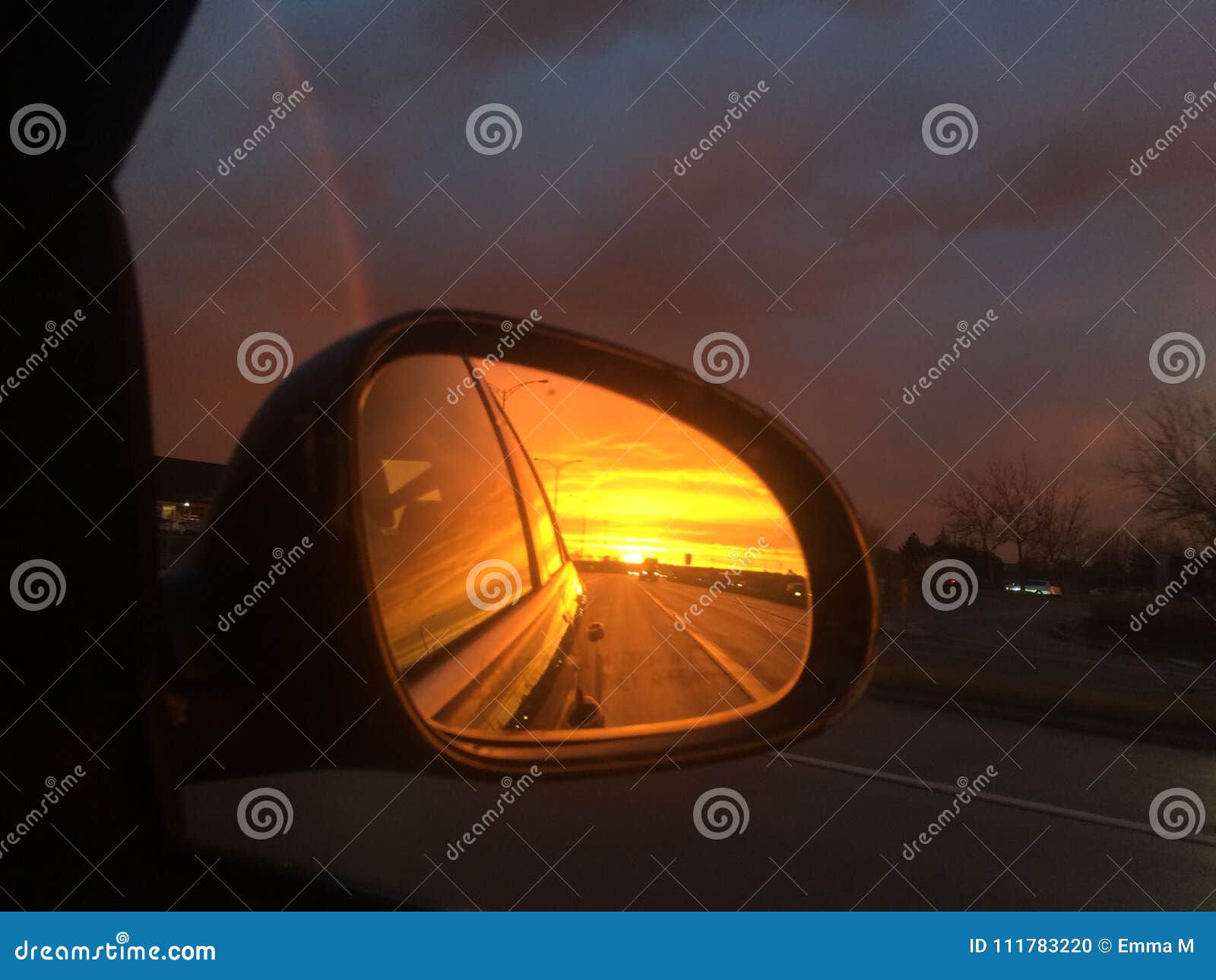 Mirror sunset stock photo. Image of yellow, intense - 111783220