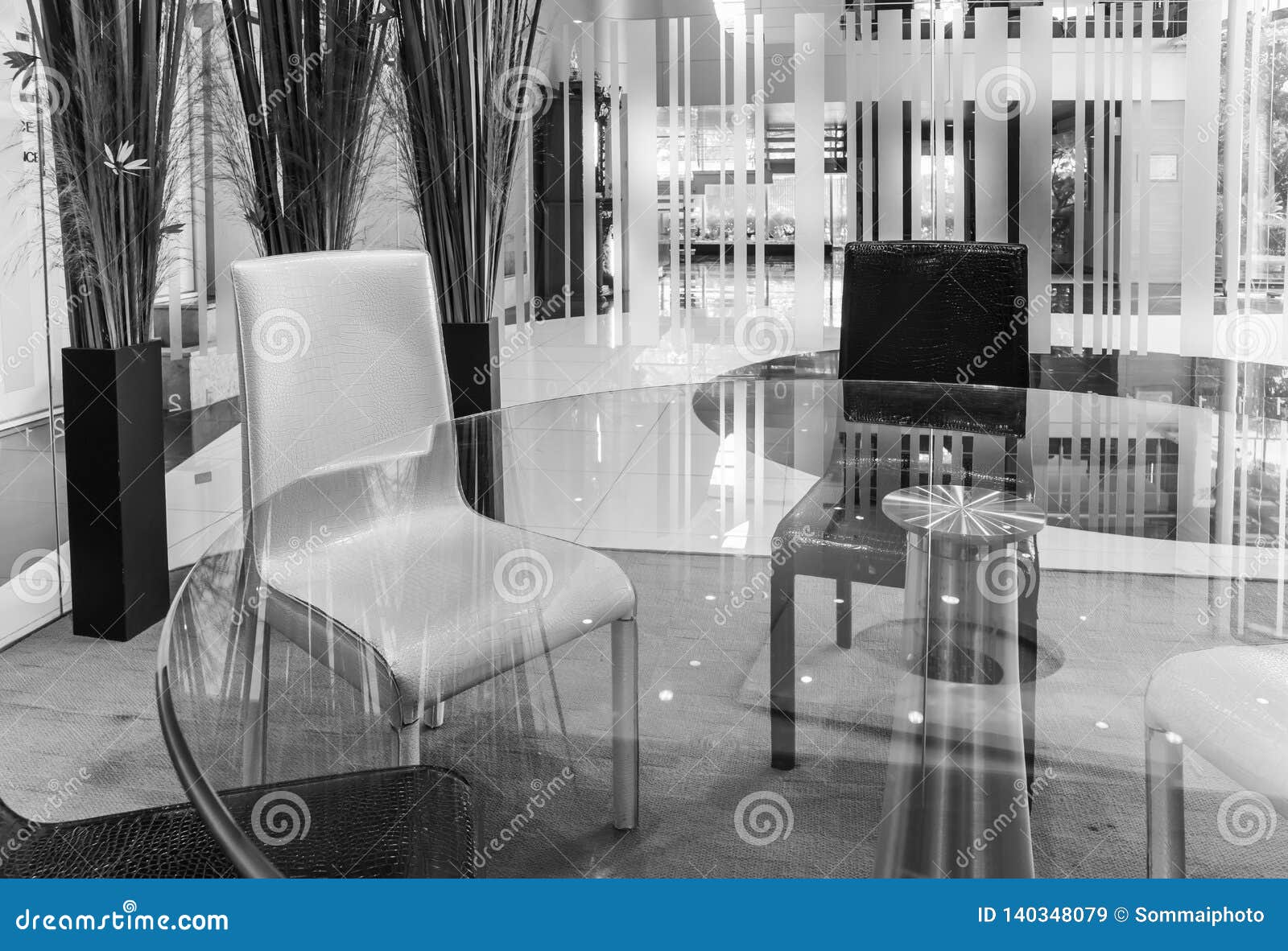 The Mirror Table and Chairs in Meeting Room Stock Image - Image of ...
