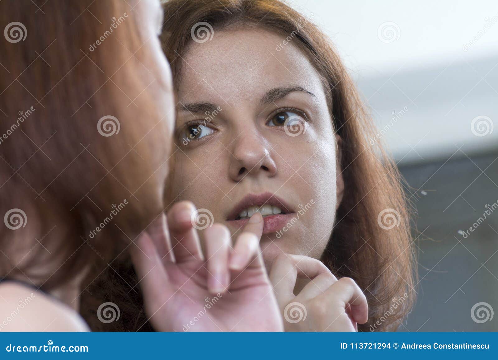 Mirror talk stock photo. Image of hair, conversation - 113721294