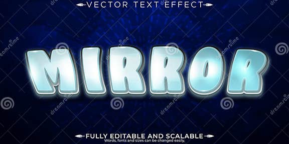 Mirror Text Effect, Editable Glass and Chrome Text Style Stock Vector ...