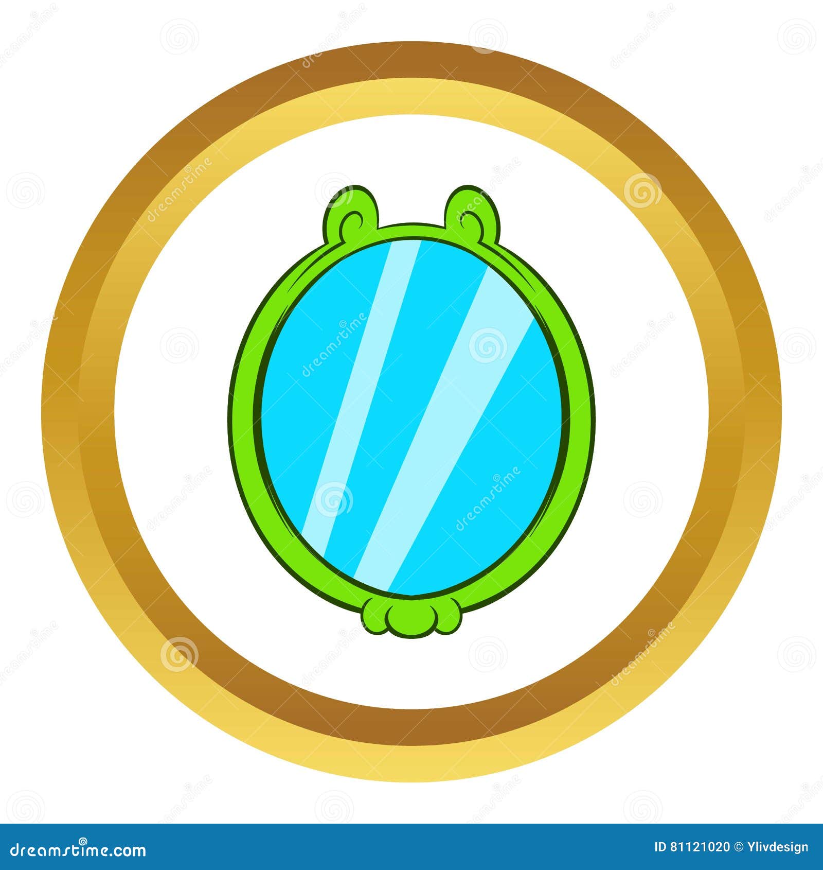Mirror Vector Icon, Cartoon Style Stock Vector - Illustration of frame ...