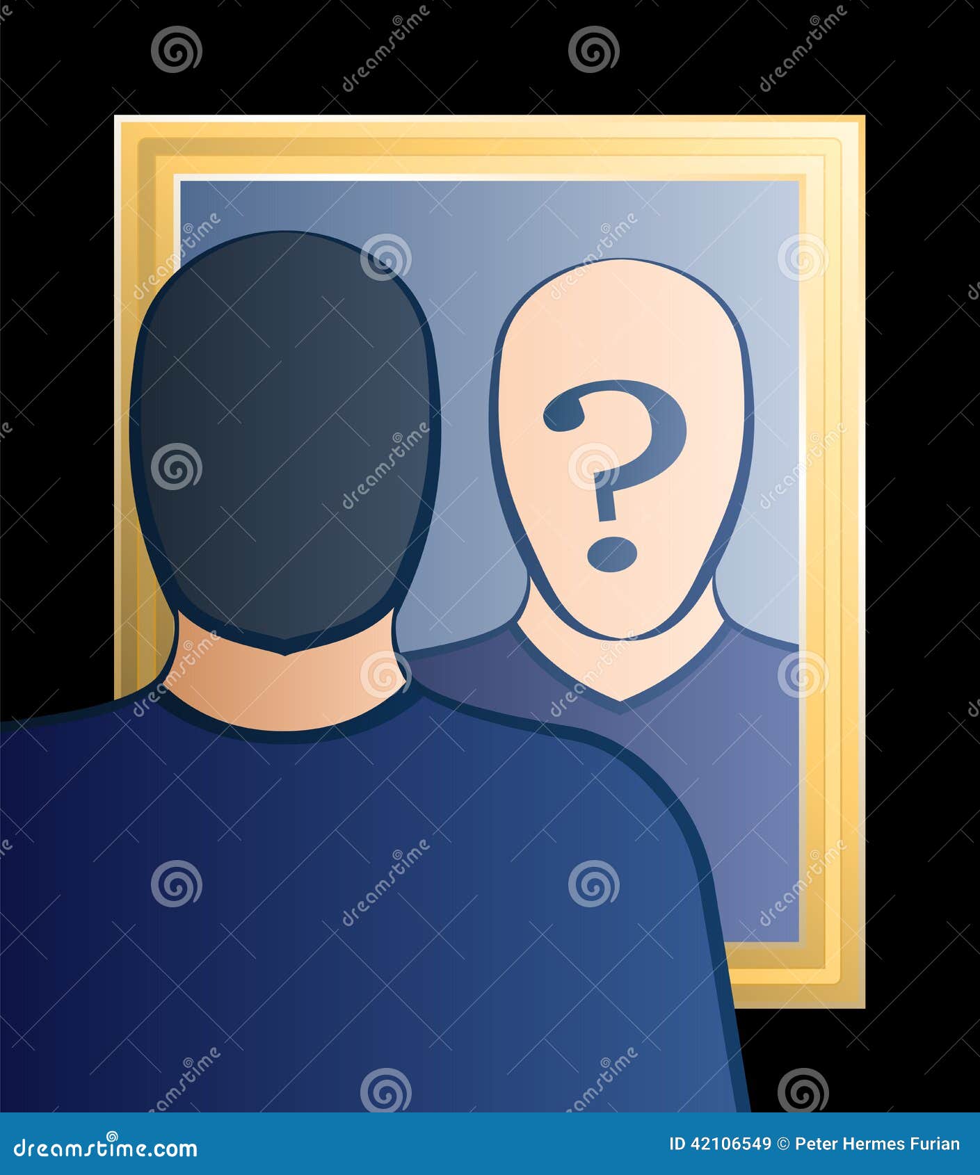 Self Awareness Looking Mirror Stock Illustrations – 20 Self Awareness ...