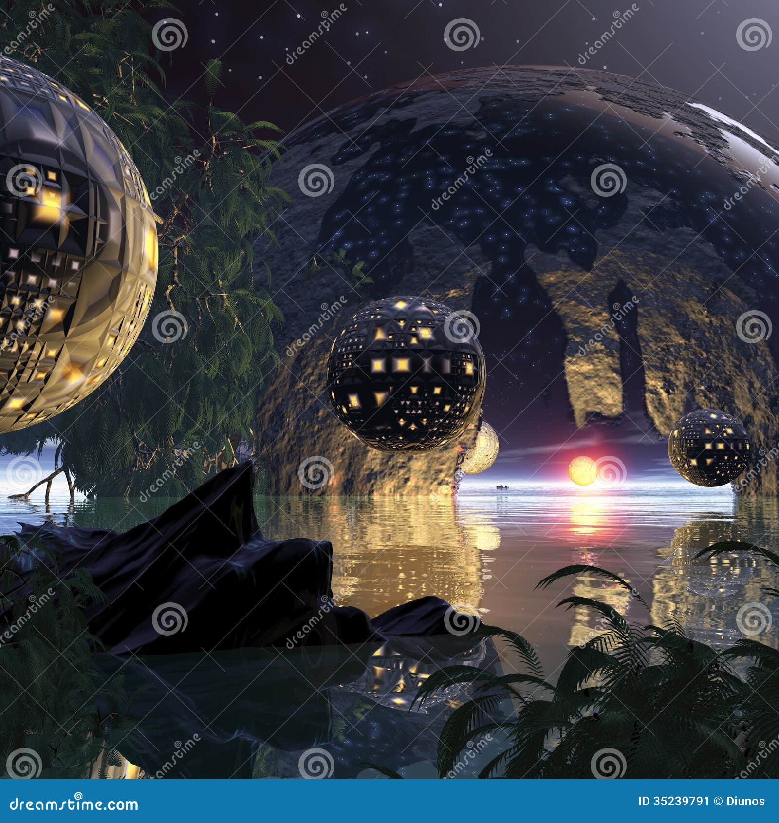 Mirror World stock illustration. Illustration of scifi - 35239791