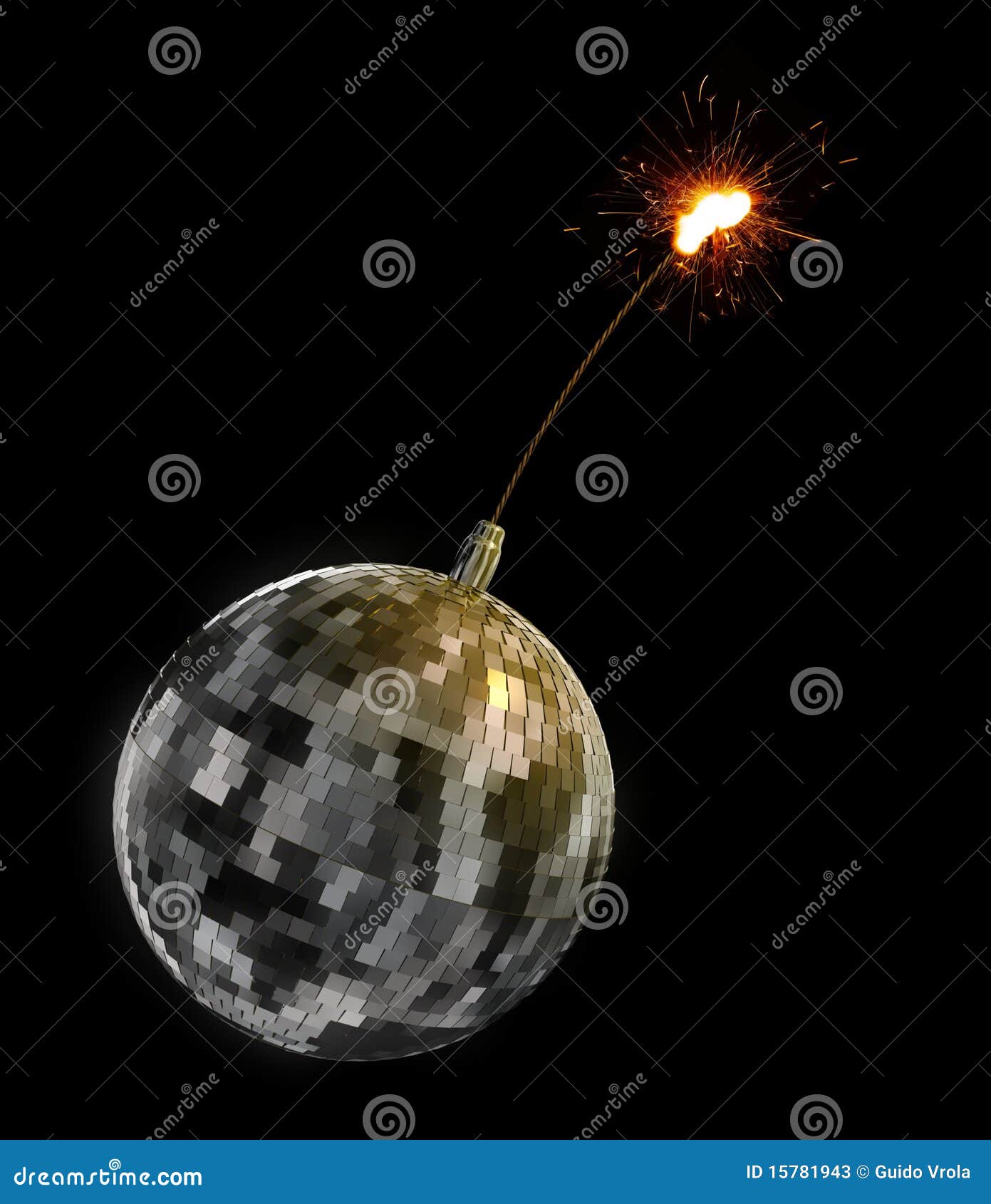 Mirrorball bomb stock illustration. Illustration of discoball - 15781943