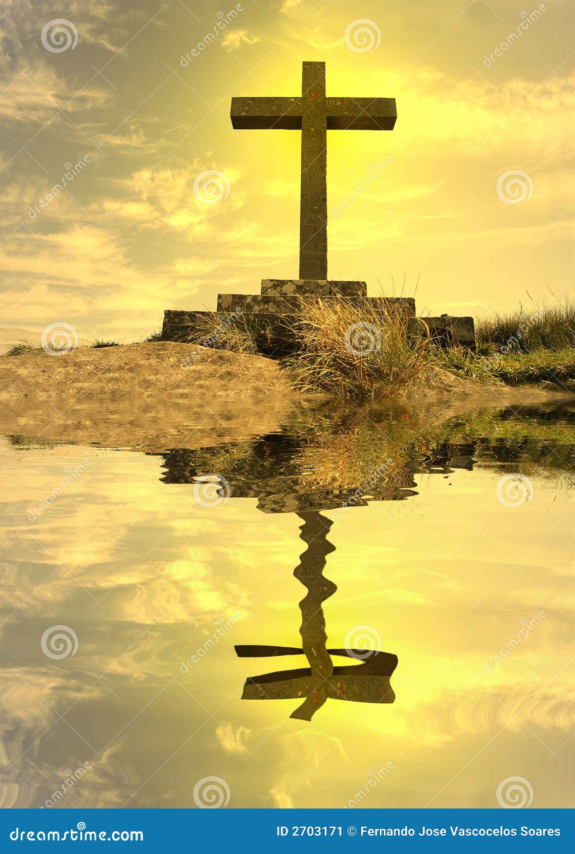 Mirrored cross silhouette stock image. Image of christian - 2703171
