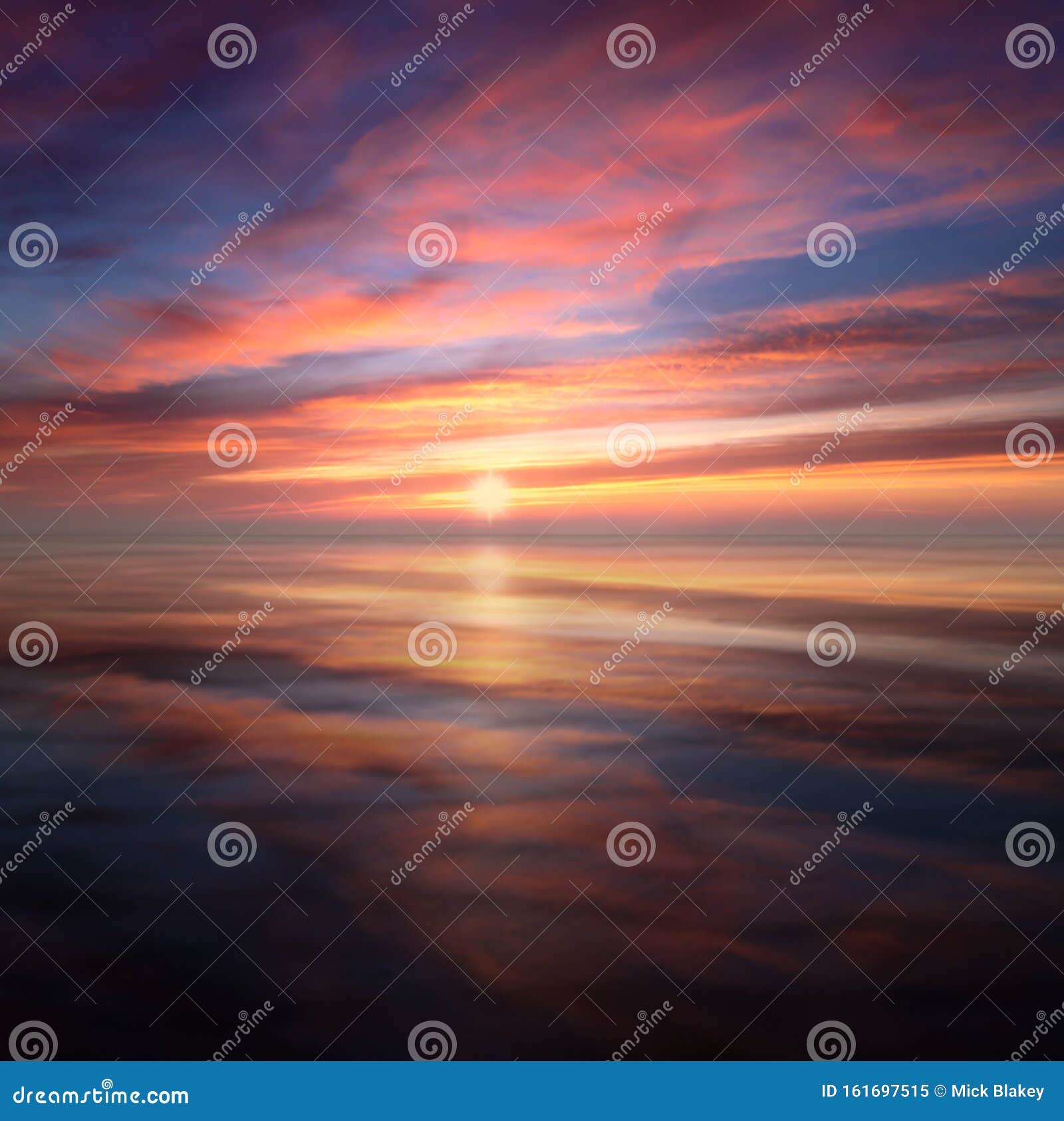 Mirrored Glowing Sky Sunset on Beach in North Cornwall Stock Image ...