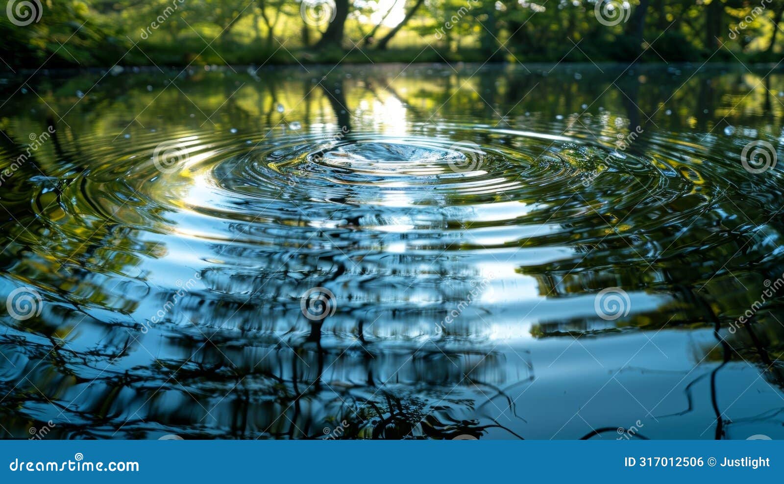 A Mirrored Reflection of a Peaceful Lake with Each Ripple Made of ...