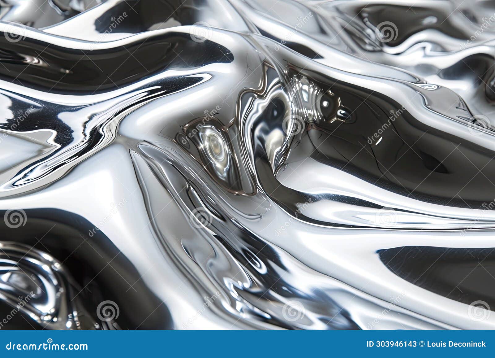 Mirrored Reflections on a Liquid Chrome Surface Stock Illustration ...