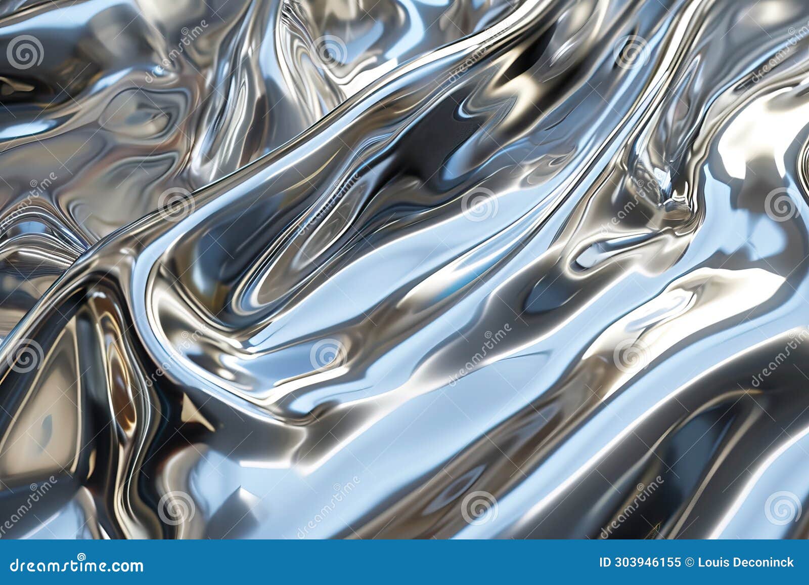 Mirrored Reflections on a Liquid Chrome Surface Stock Illustration ...