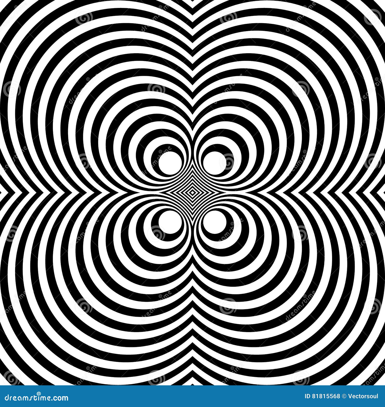 Mirrored Symmetrical Pattern with Concentric Circles. Abstract M Stock ...