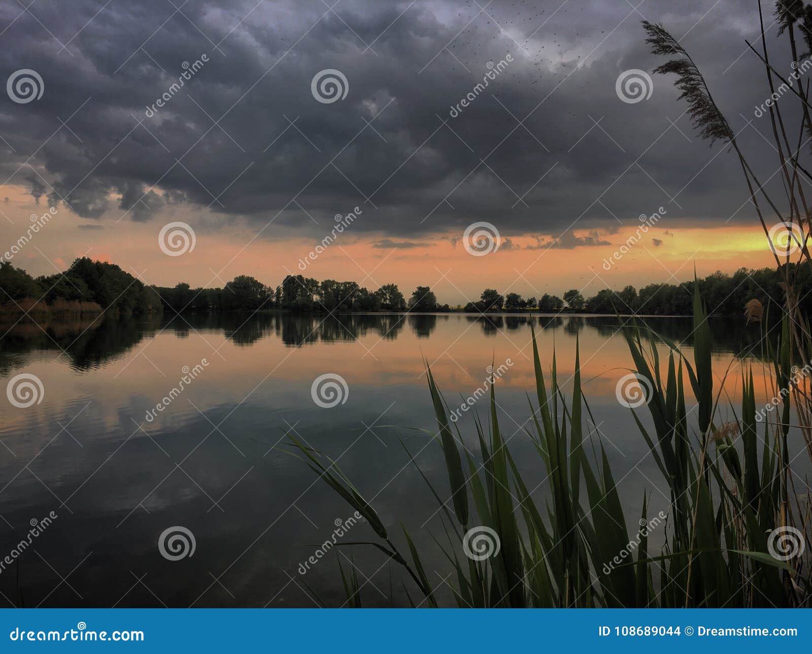 Mirroring the Landscape in the Water Stock Photo - Image of barrage ...