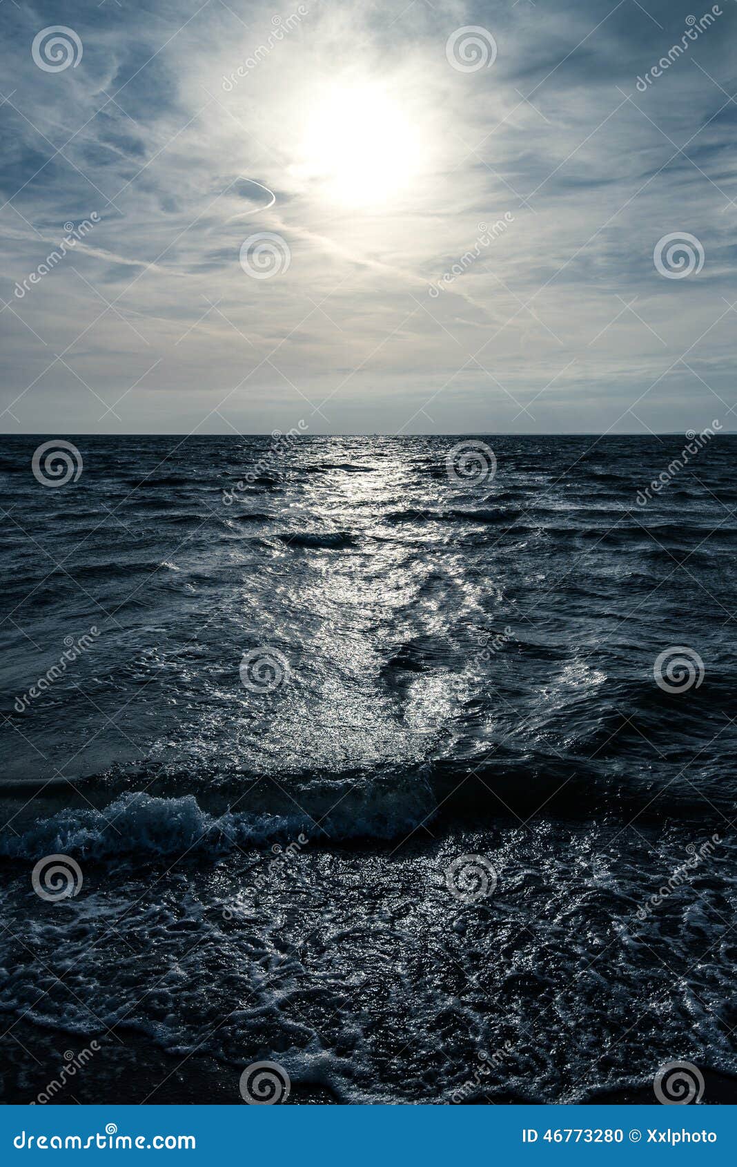 Mirroring on ocean surface stock photo. Image of dark - 46773280
