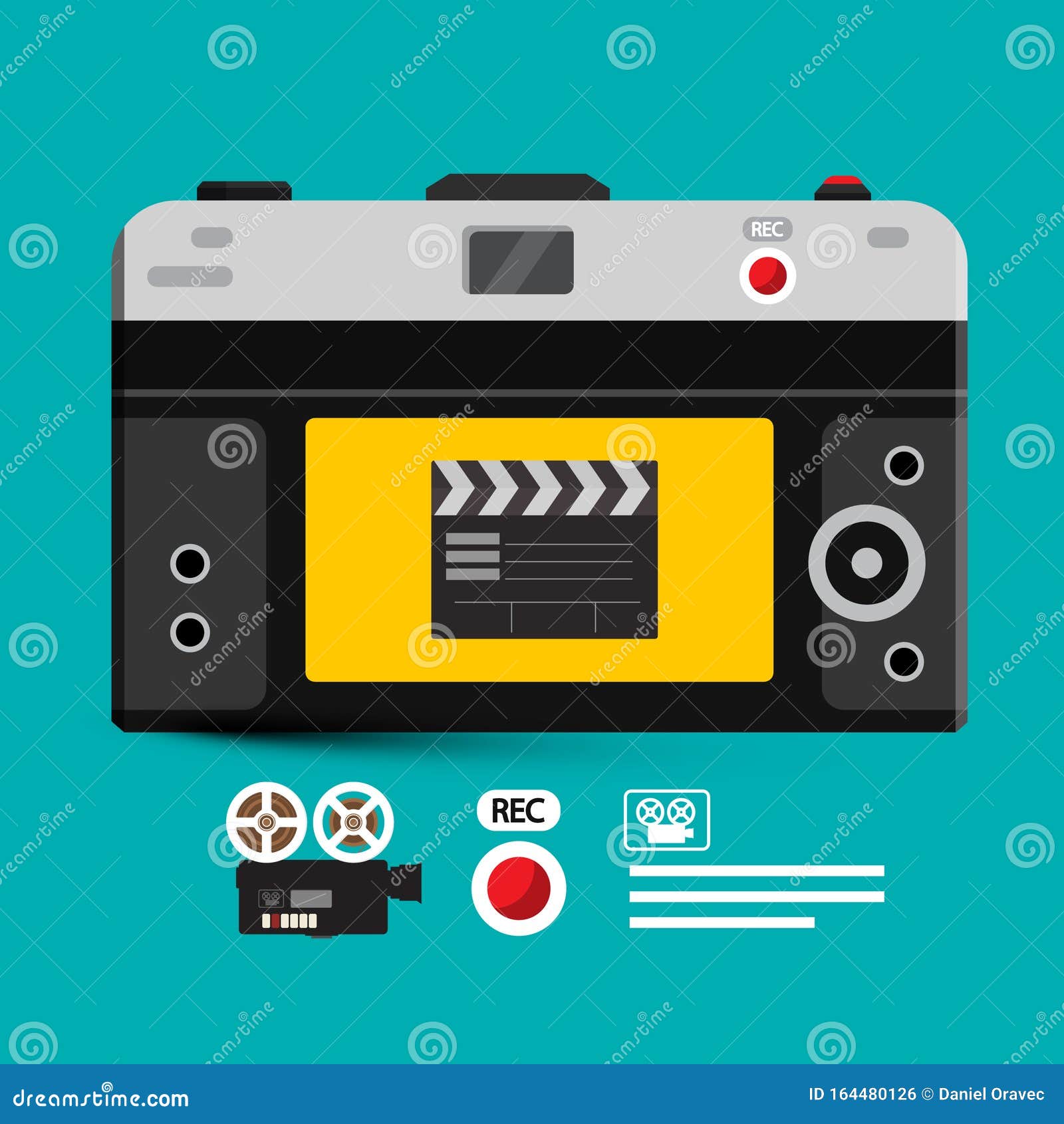 Mirrorless Camera with Rec Button for Footage Projects Symbol Stock ...