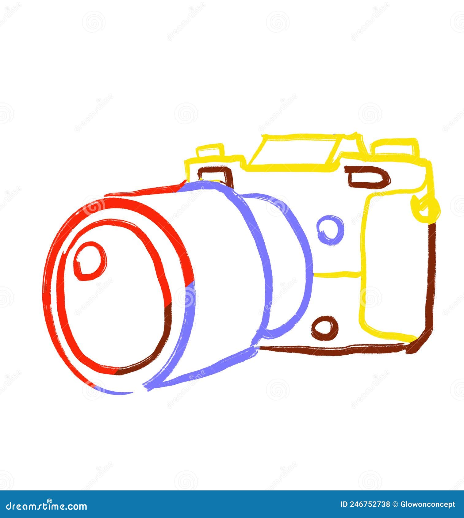 MIrrorless Compact Camera Primary Color Scheme Red Blue Yellow Object ...