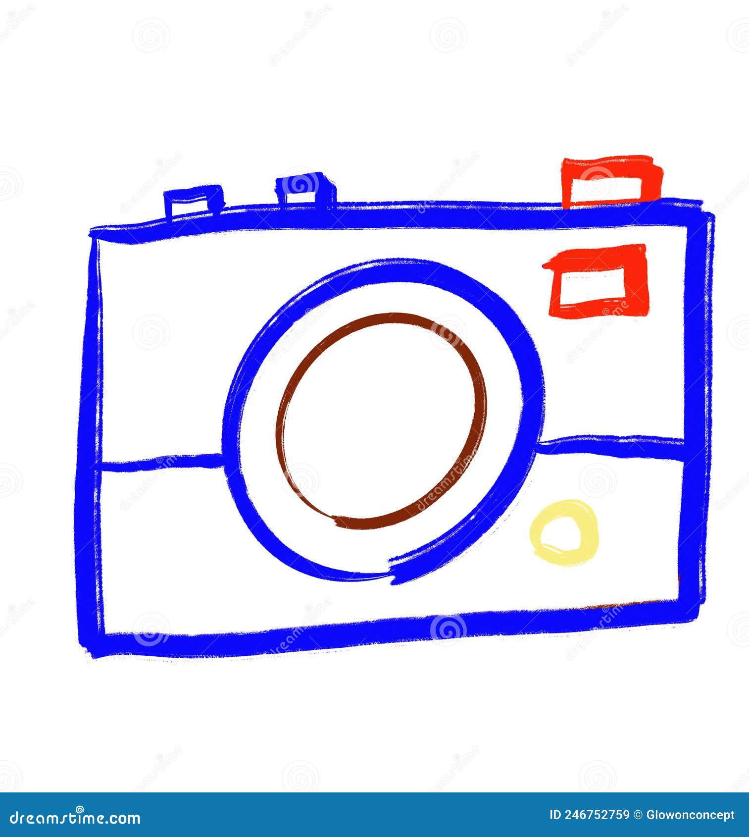 MIrrorless Compact Camera Primary Color Scheme Red Blue Yellow Object ...