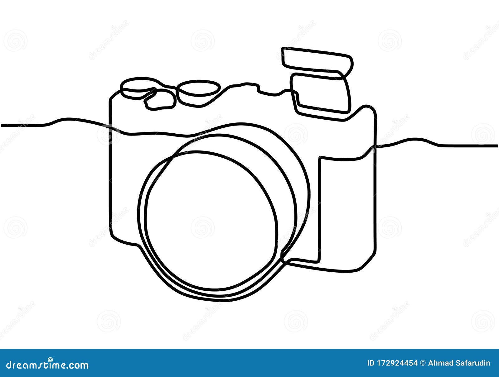 Mirrorless Digital Camera. One Line Drawing Vector Illustration ...