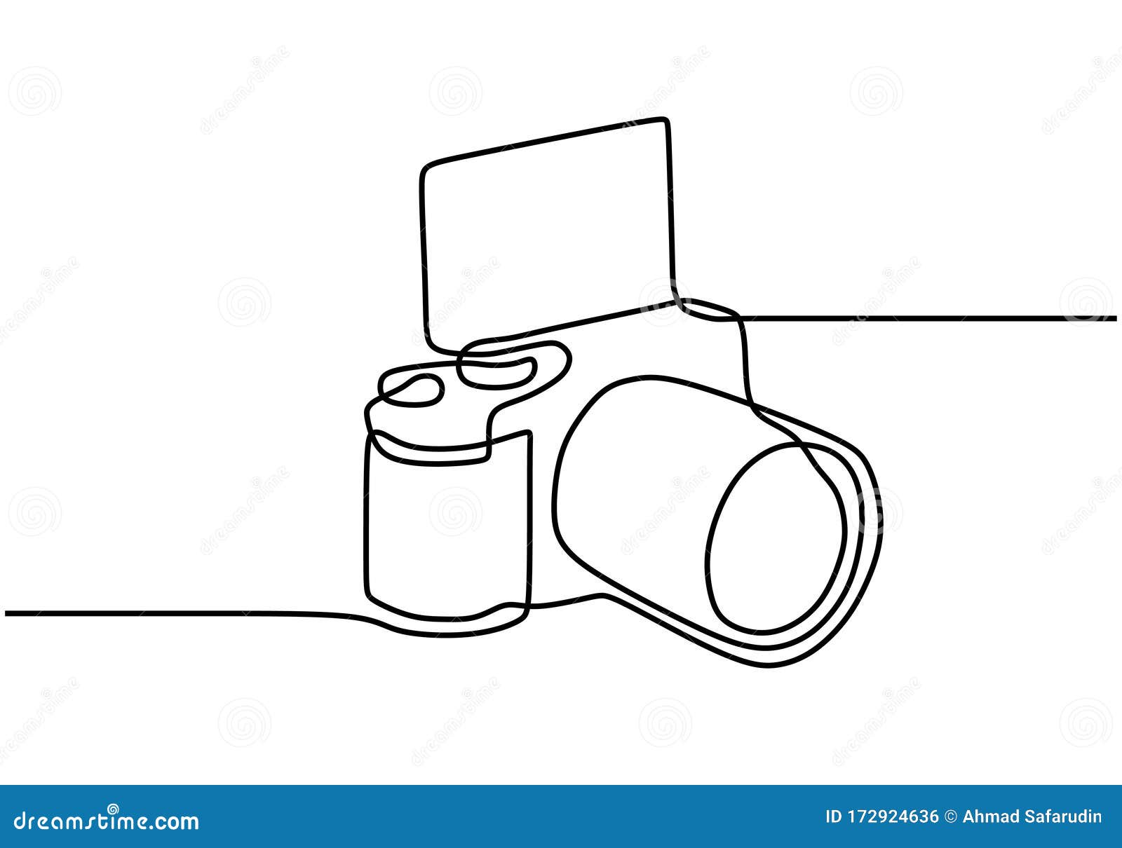 Mirrorless Digital Camera. One Line Drawing Vector Illustration ...