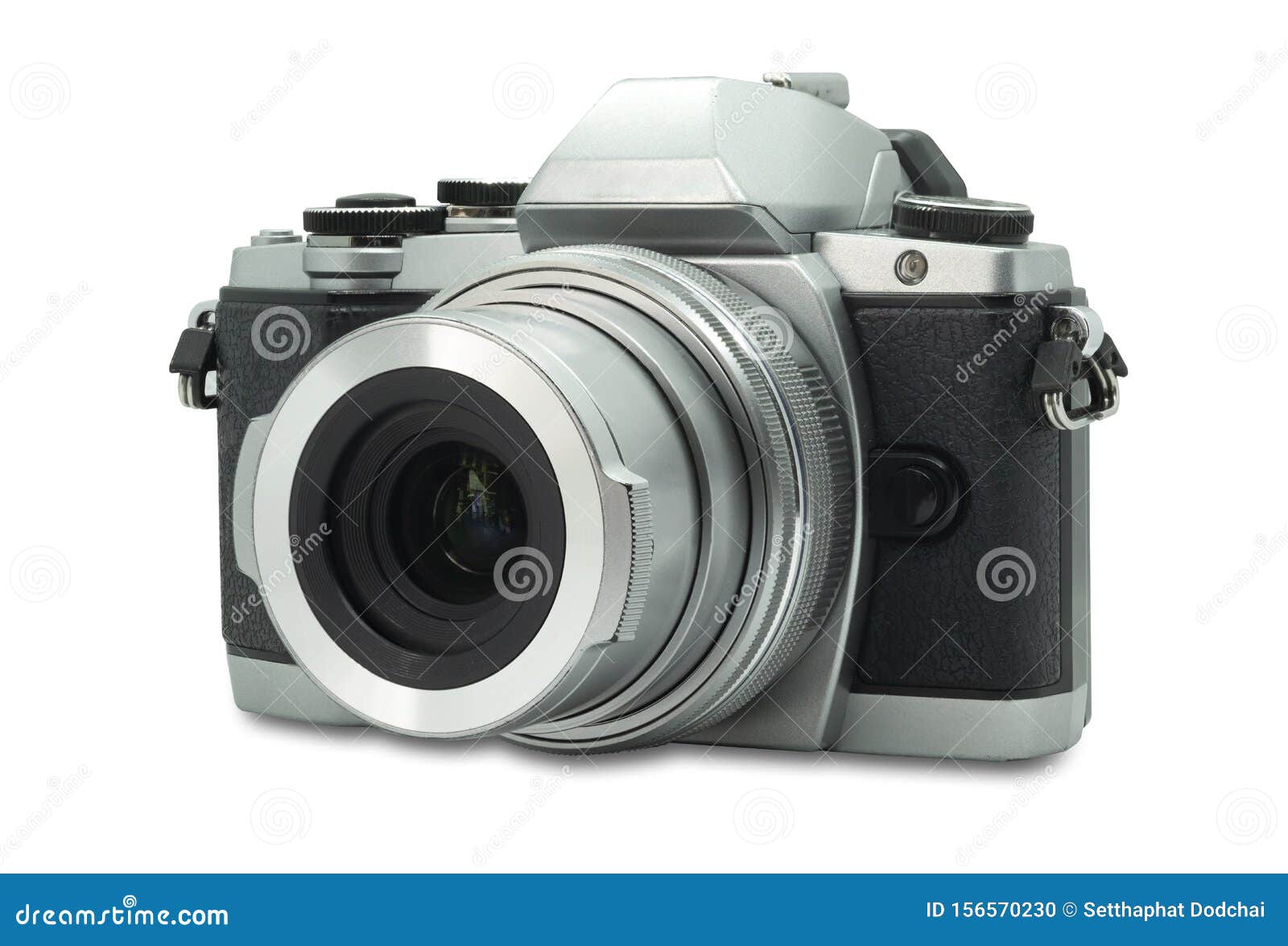 Mirrorless Digital Photo Camera. Retro Old Style Isolated on a White ...