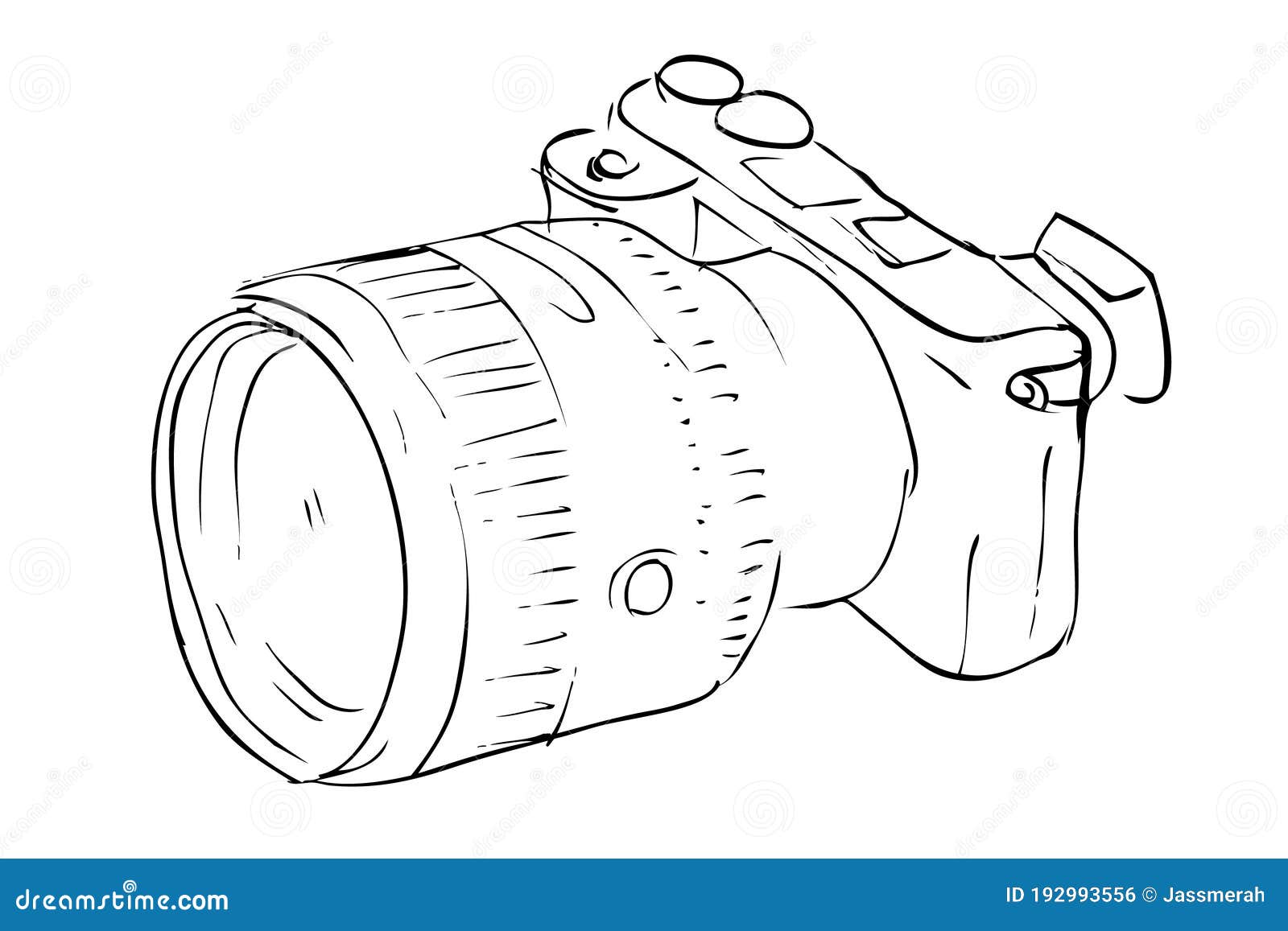 Mirrorless Or Proffesional Digital Camera, Vector Outline Manual Draw ...
