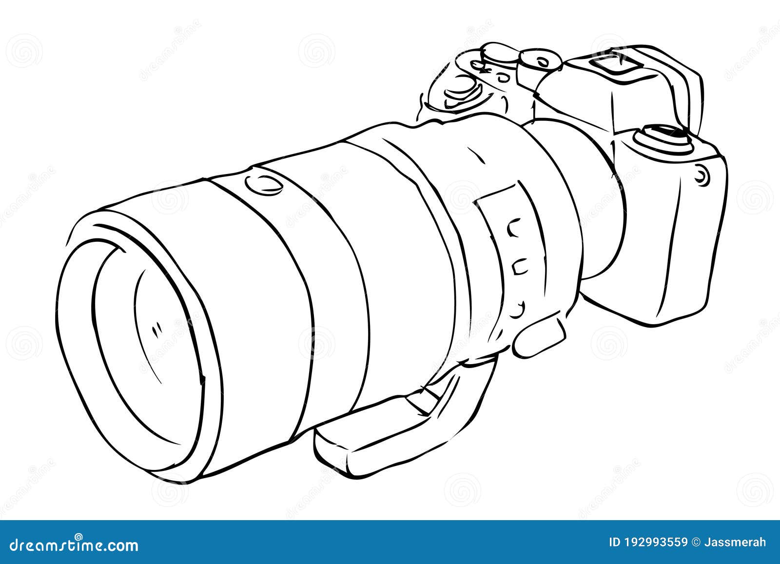 Mirrorless Or Proffesional Digital Camera, Vector Outline Manual Draw ...